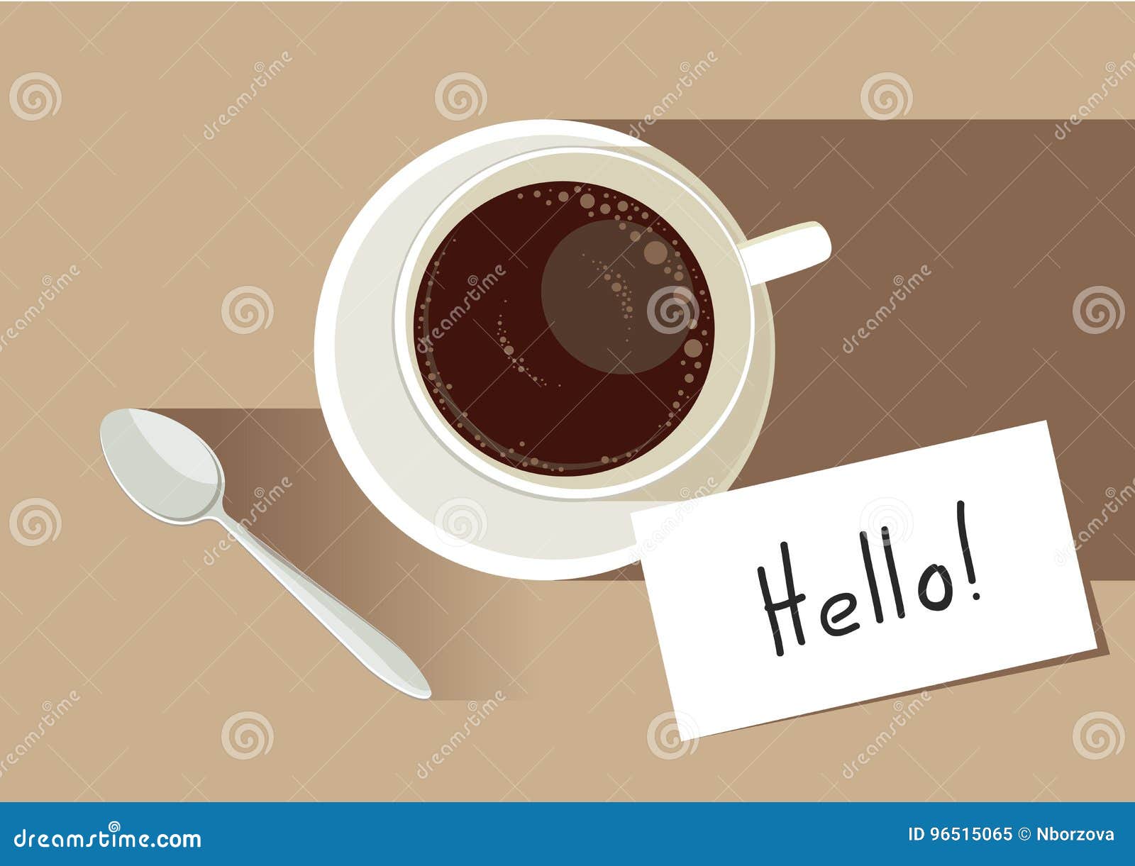 Coffee time `hello!` stock vector. Illustration of hello - 96515065