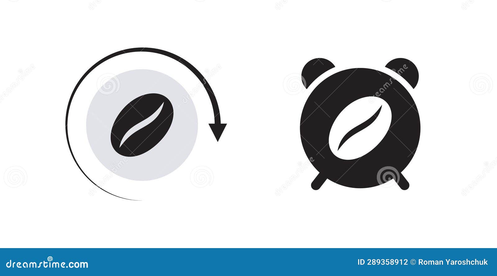 Coffee Time Icons. Badges and Labels. Clock Icons with Coffee Stock ...