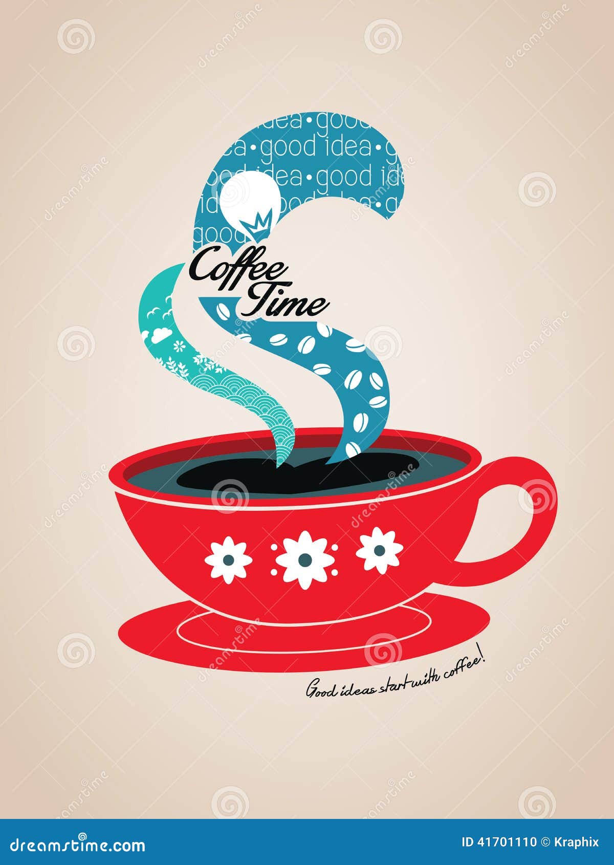 Coffee Time Illustration stock vector. Illustration of aroma - 41701110