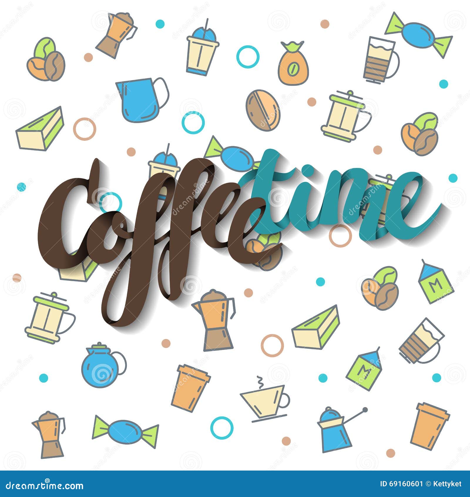 Coffee Time, Lettering Calligraphy. Vector Illustration Stock Vector ...