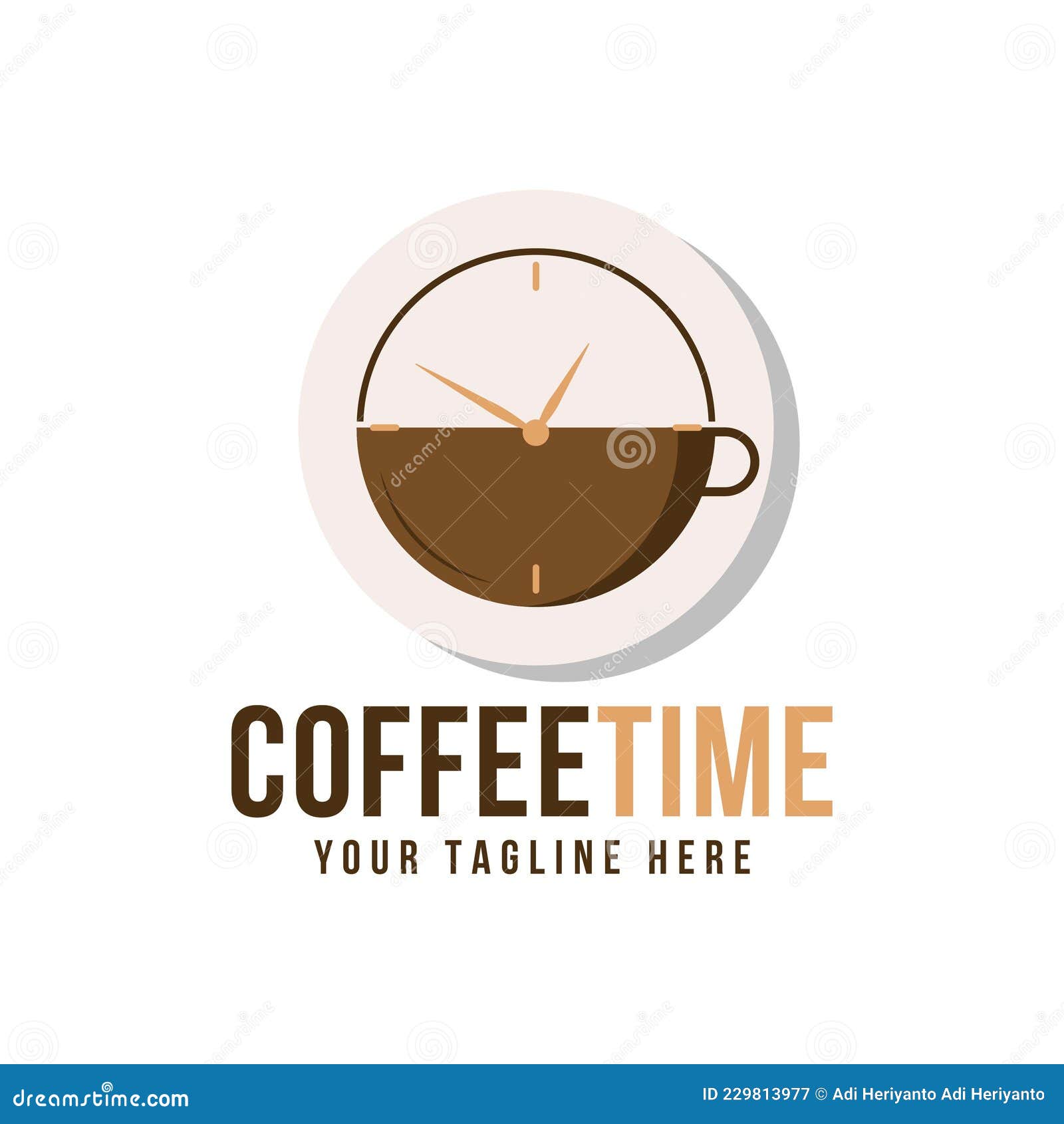 Coffee Time Logo Design Vector Template Stock Vector - Illustration of ...