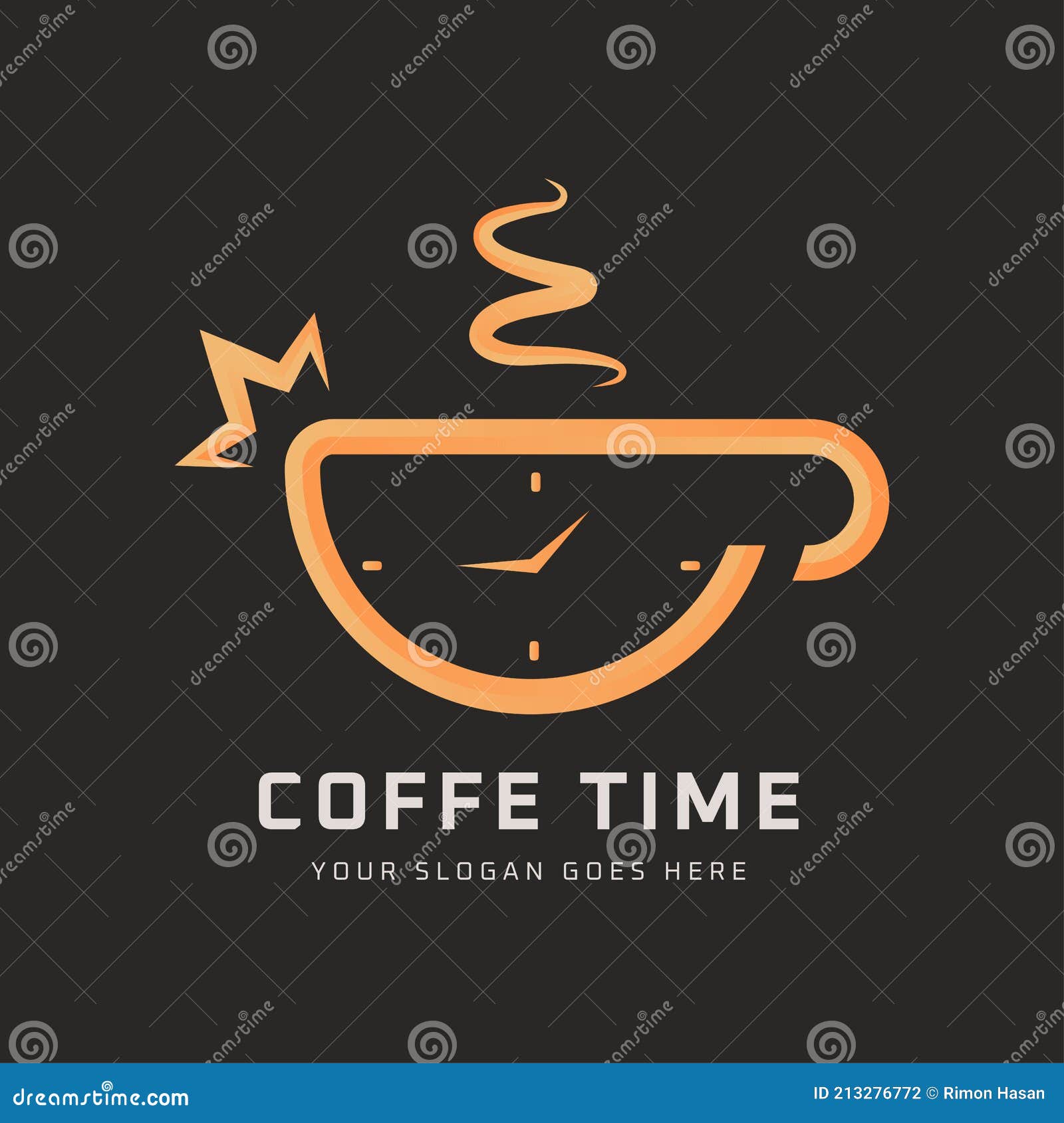 Coffee Time Logo Template | Brown Stock Vector - Illustration of ...