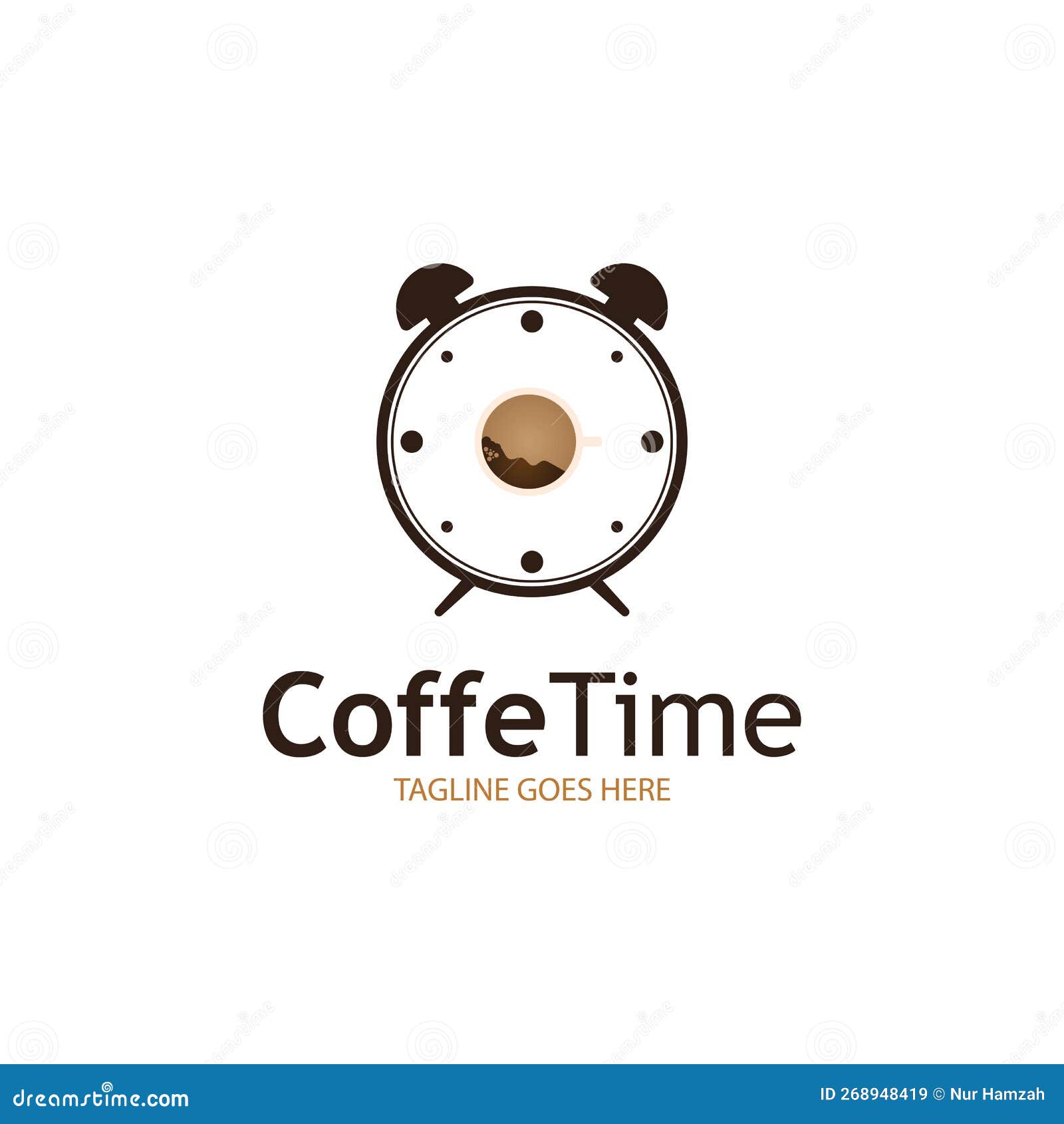 Coffee Time Vector Illustration Logo Template with Flat Concept Stock ...