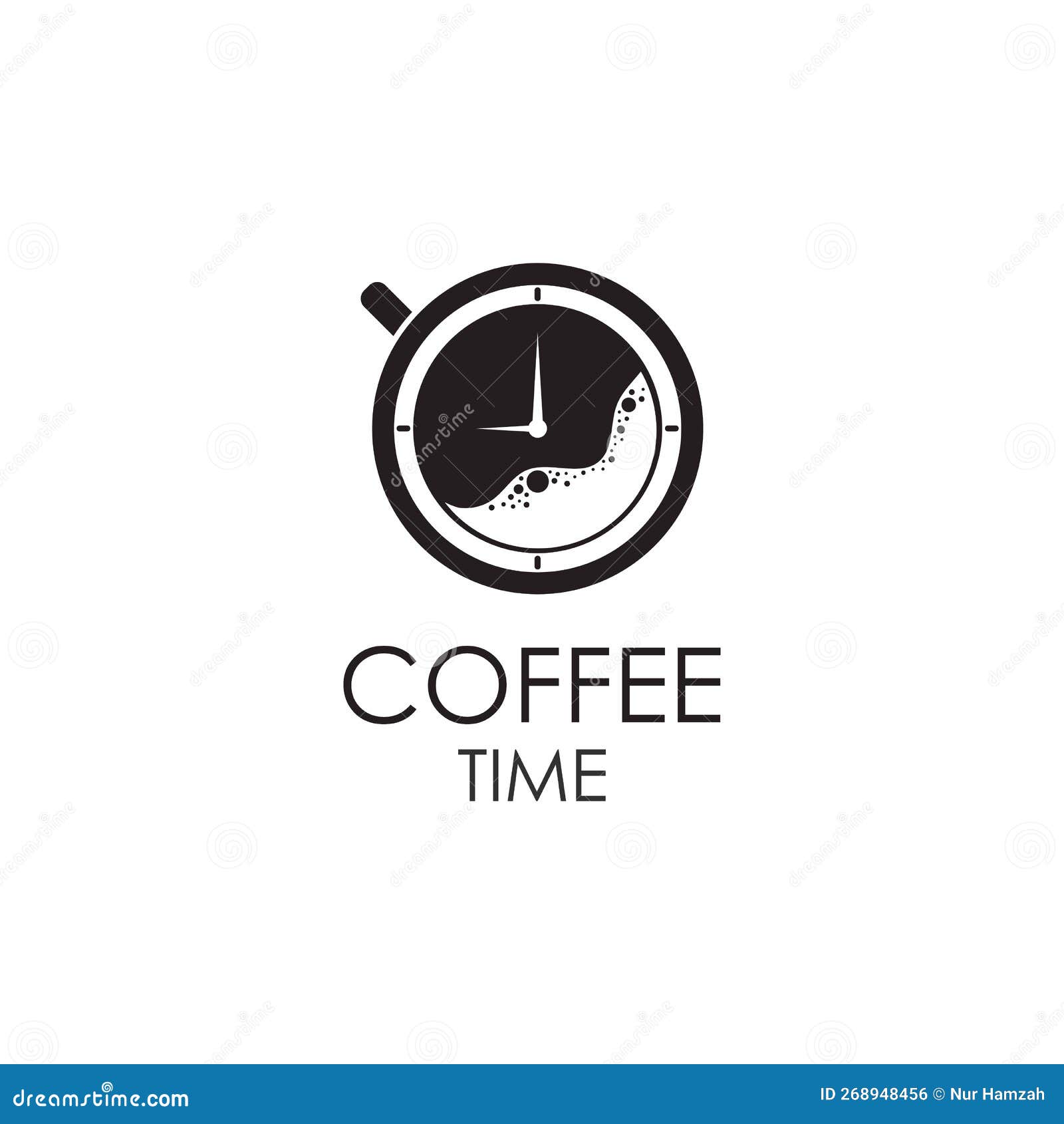 Coffee Time Vector Illustration Logo Template with Flat Concept Stock ...