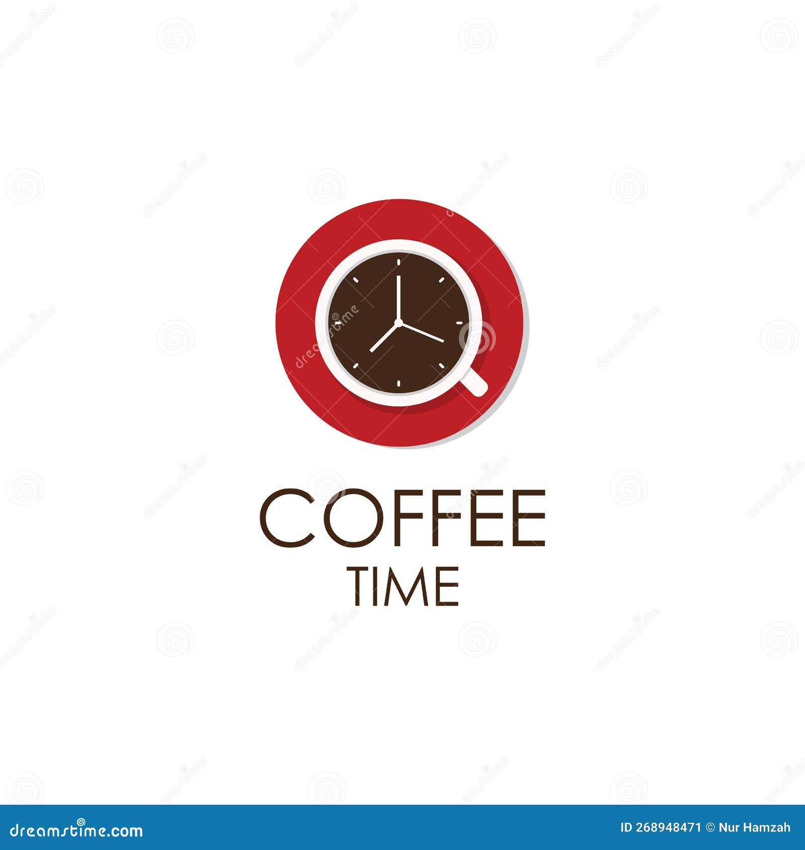 Coffee Time Vector Illustration Logo Template with Flat Concept Stock ...