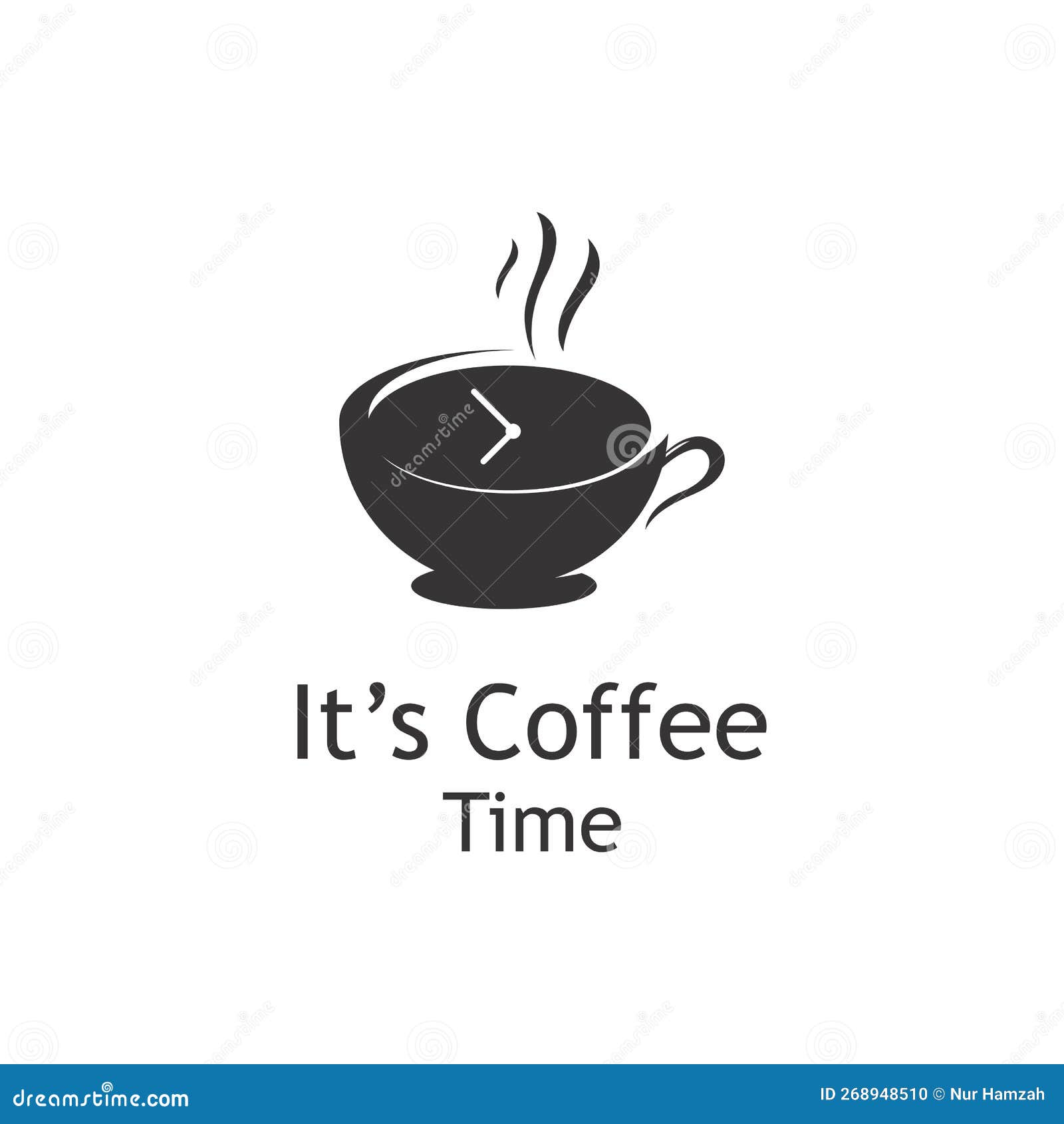 Coffee Time Vector Illustration Logo Template with Flat Concept Stock ...