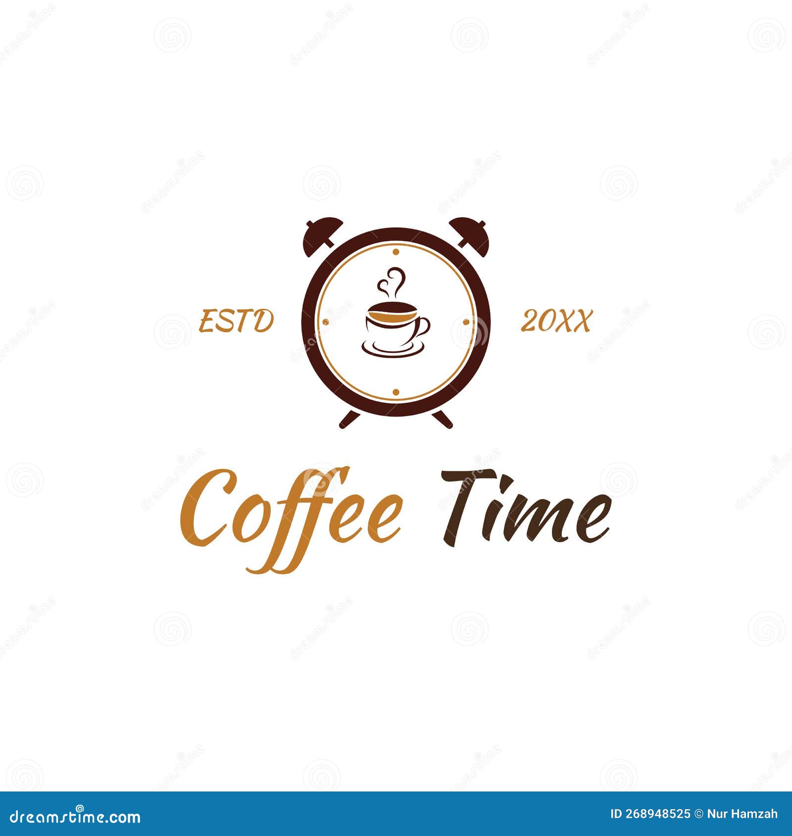 Coffee Time Vector Illustration Logo Template with Flat Concept Stock ...