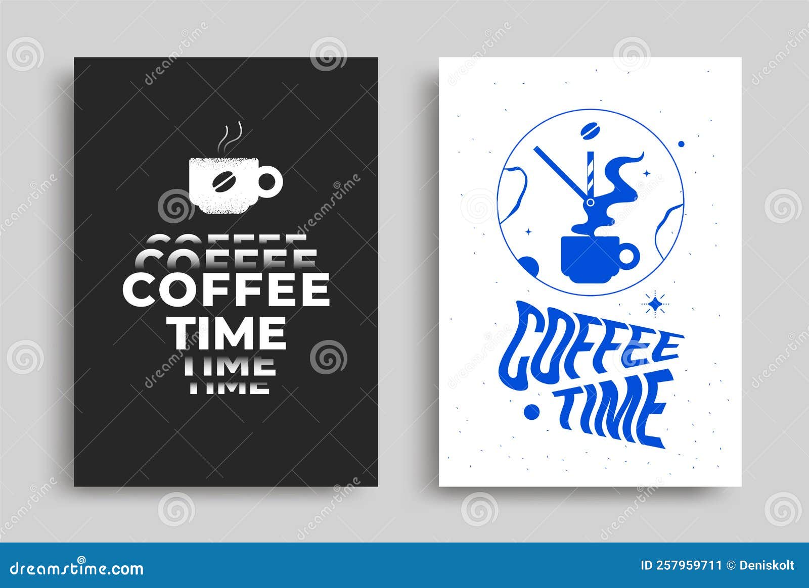 Coffee Time Poster with Cup and Clock Stock Vector - Illustration of ...