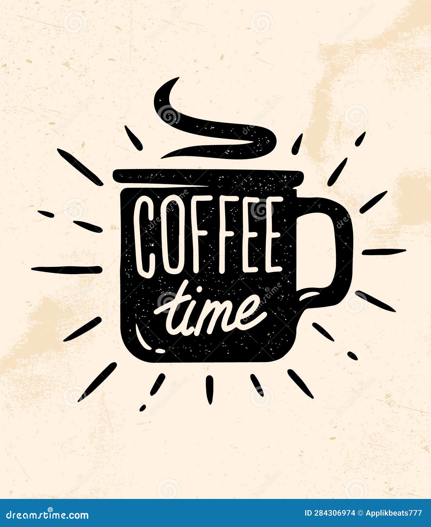 Coffee Time Quote Graphics, Logos, Labels and Badges. Vector ...