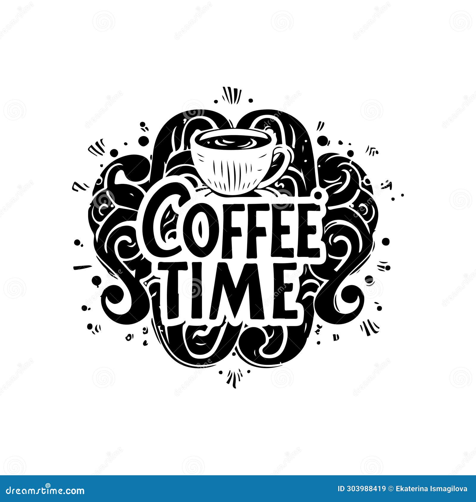 Coffee Time Slogan T Shirt Vector Illustration Stock Illustration ...