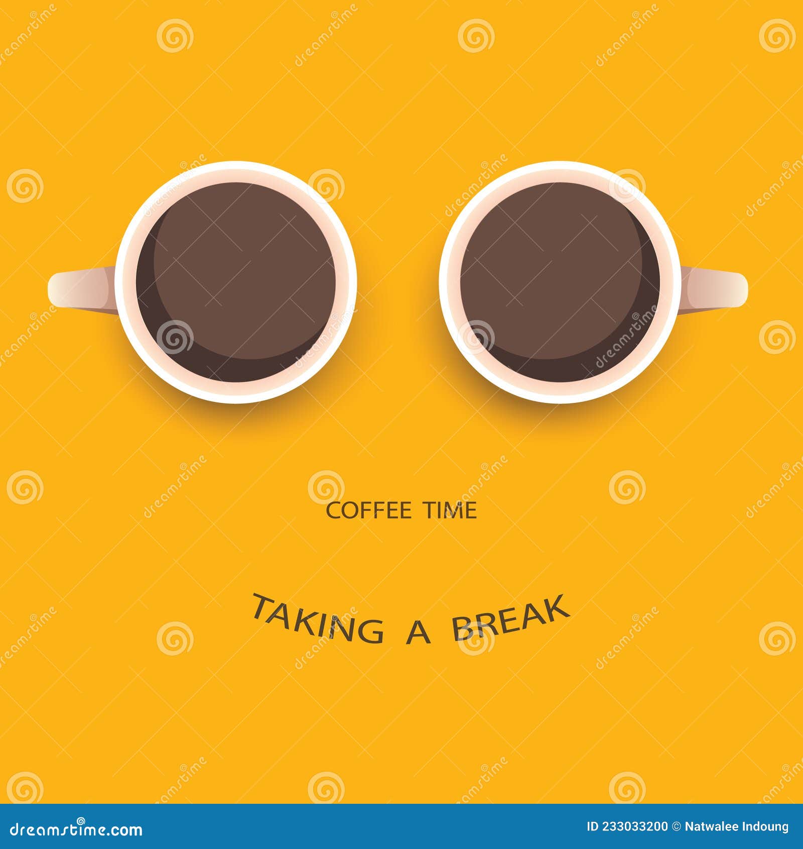 Coffee Time, Taking a Break Poster Advertisement Flayers Stock Vector ...