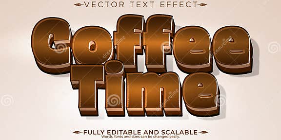 Coffee Time Text Effect, Editable Shop and Drink Text Style Stock ...