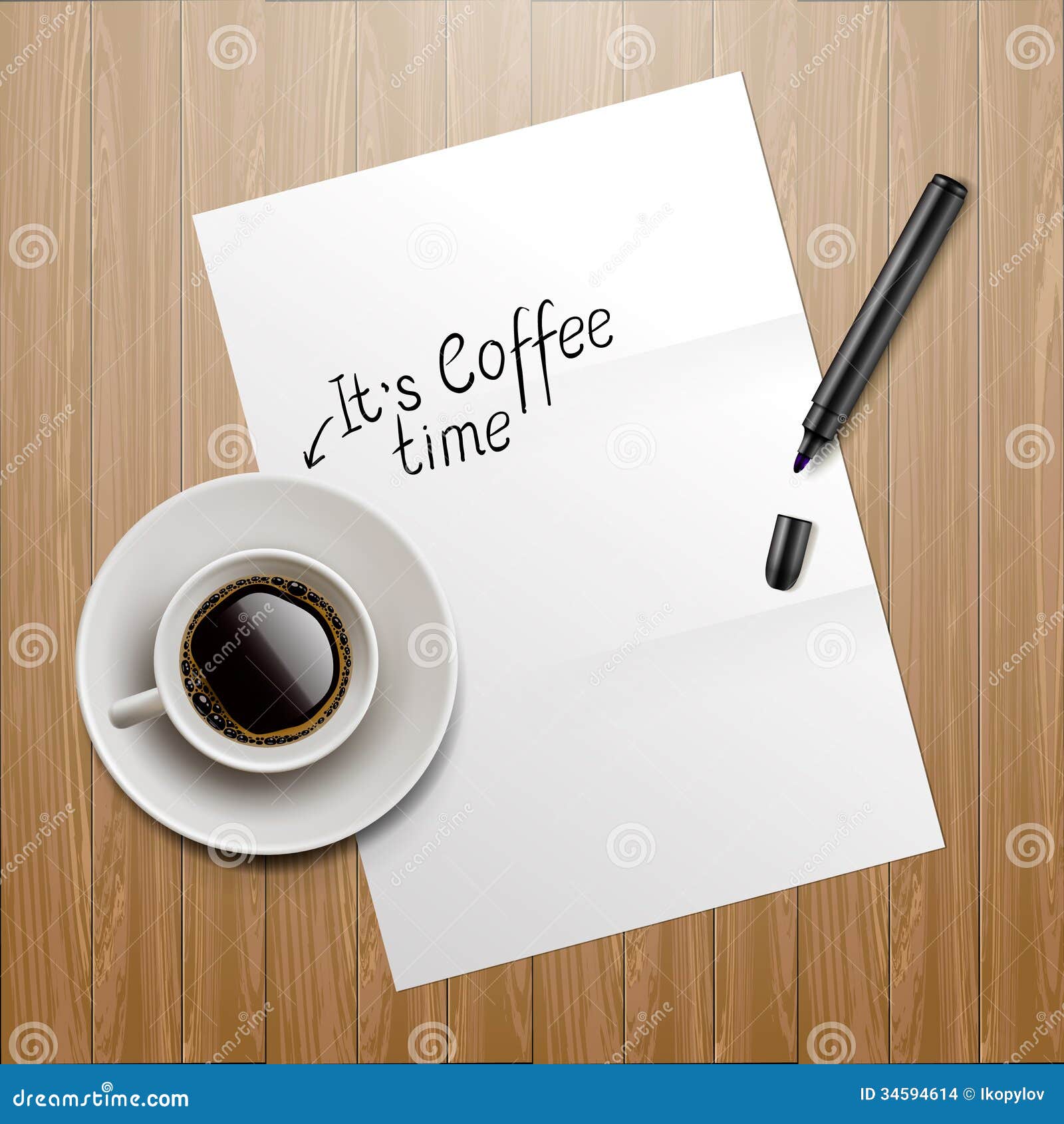 Coffee time stock vector. Illustration of design, fresh - 34594614