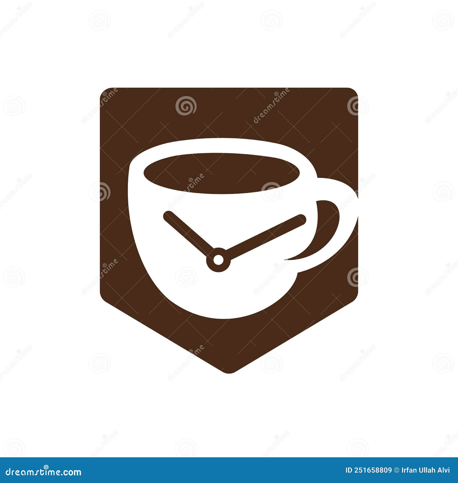 Coffee Time Vector Logo Design. Coffee Cup Time Clock Concept Design ...