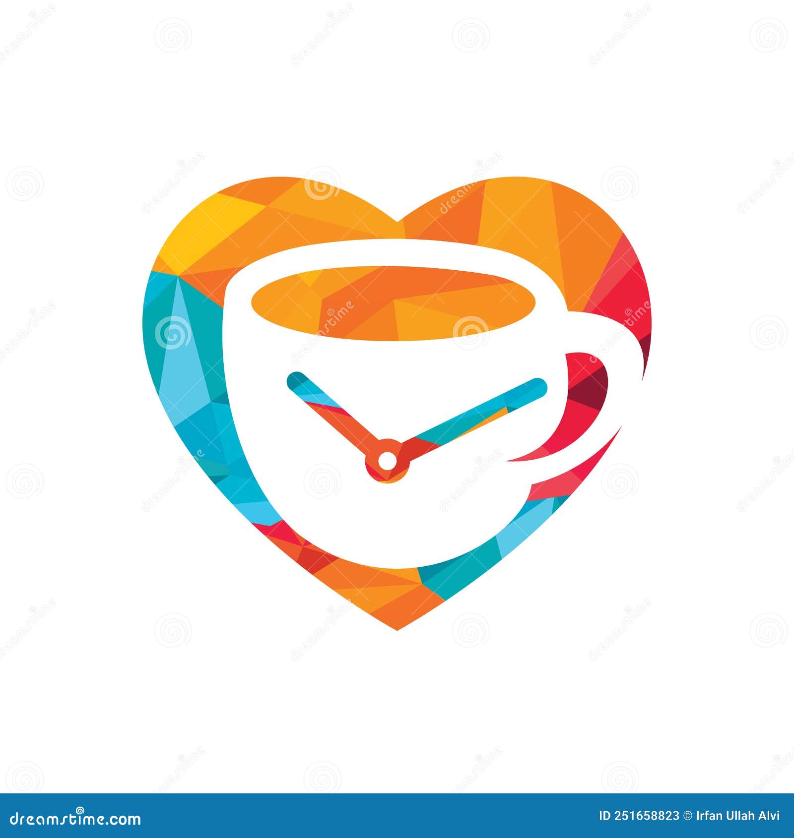 Coffee Time Vector Logo Design. Coffee Cup Time Clock Concept Design ...