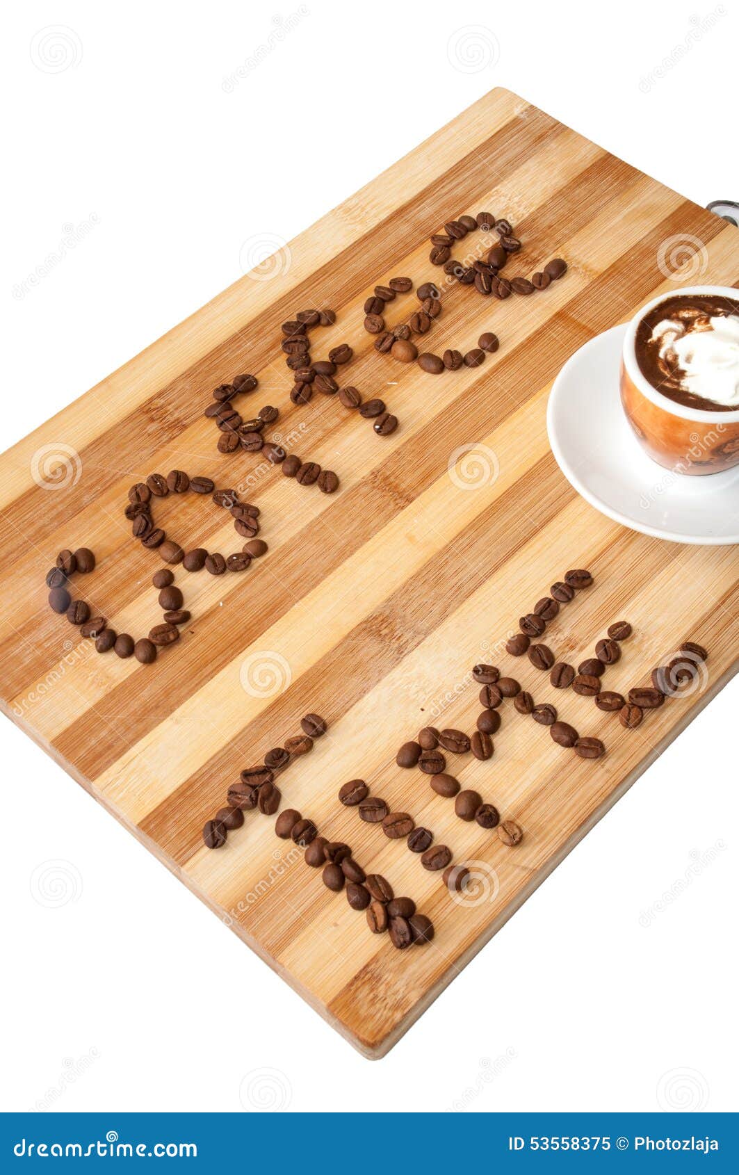 Coffee Time Words with Coffee Beans Stock Image - Image of close ...