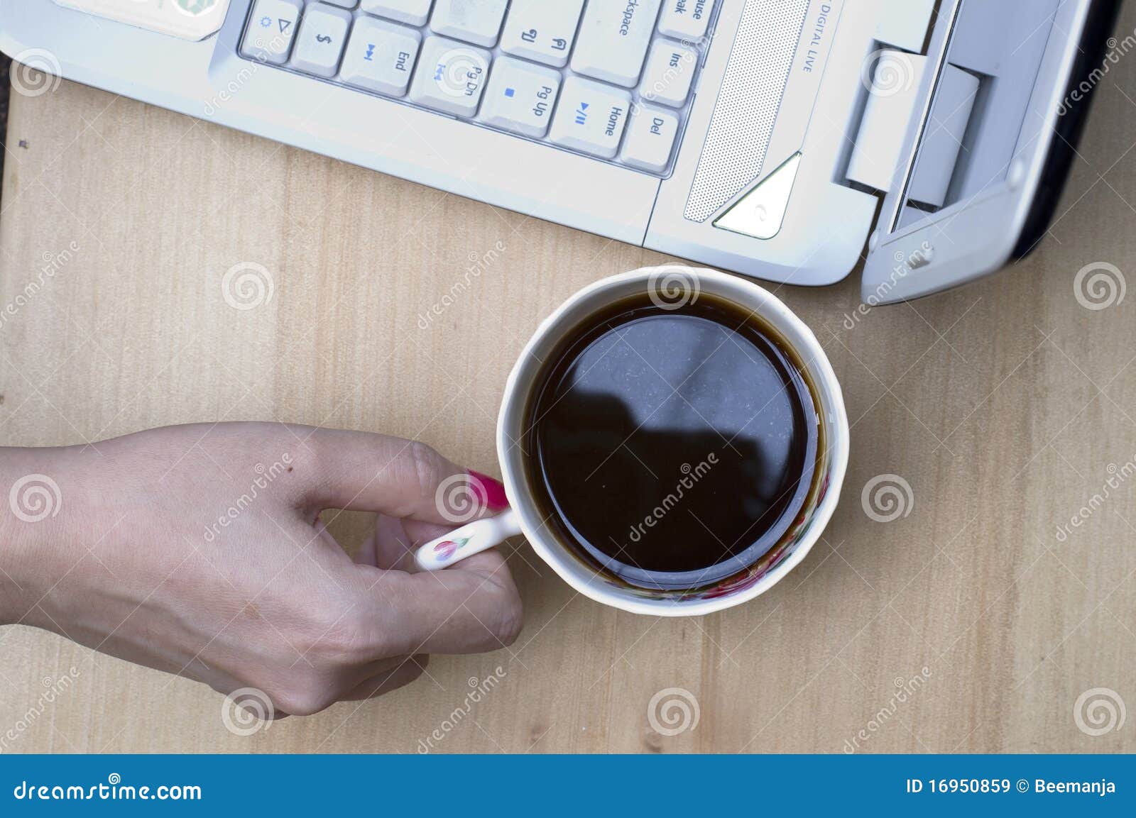 Coffee time at work stock image. Image of closeup, office - 16950859