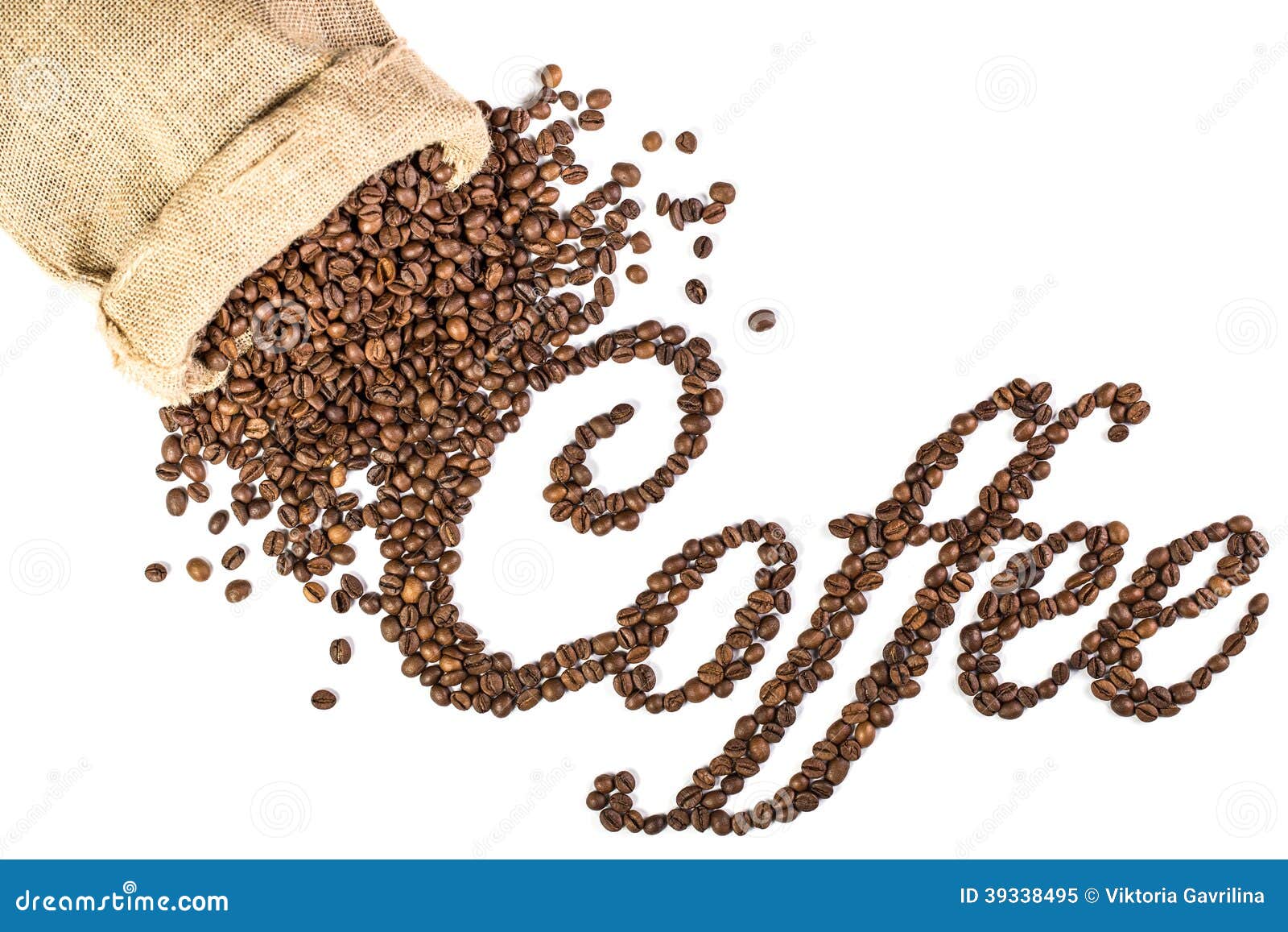 Coffee Title Made from Roasted Coffee Beans. Stock Image - Image of ...