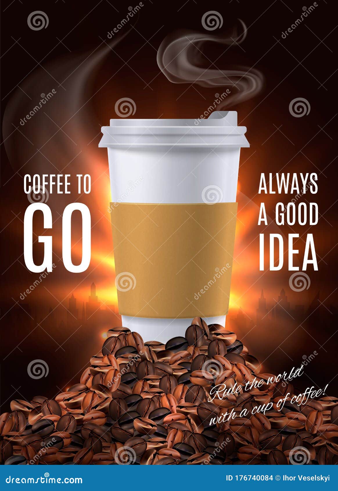 Coffee To Go Advertisement Composition Stock Illustration ...