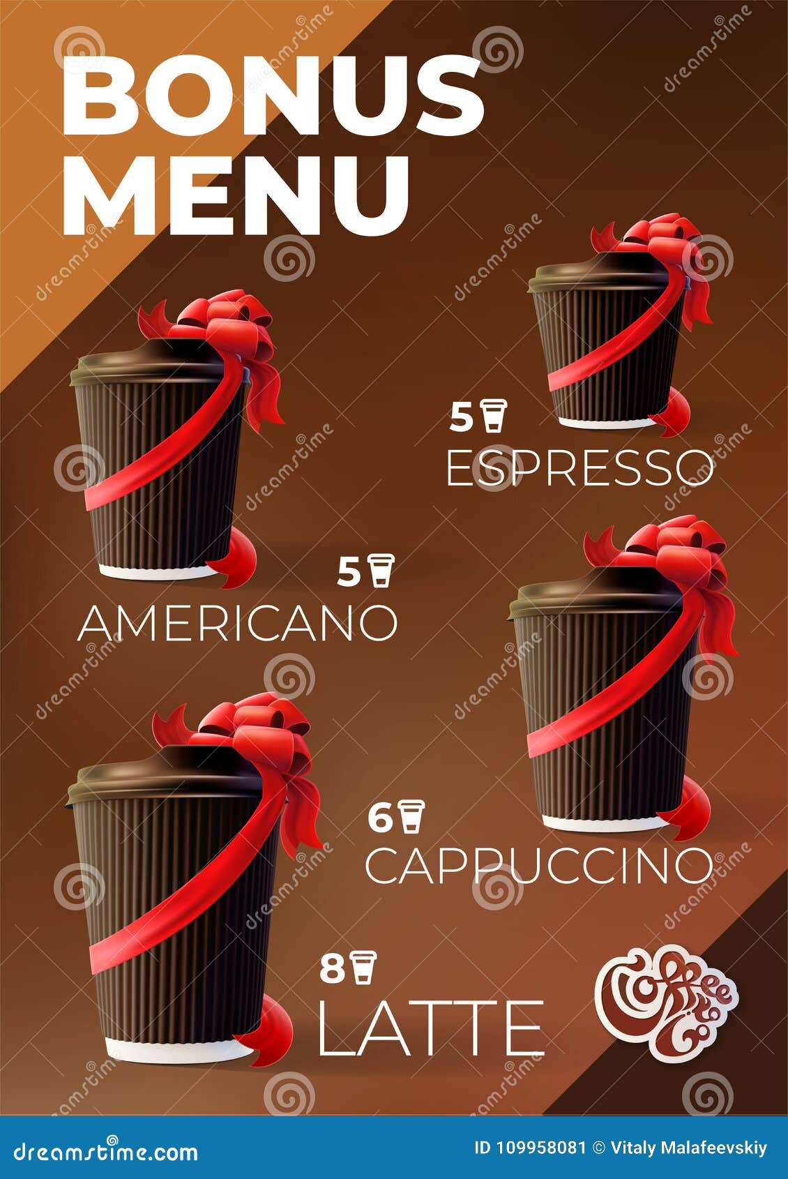 Coffee To Go Bonus Menu Poster Stock Vector - Illustration of bonus ...