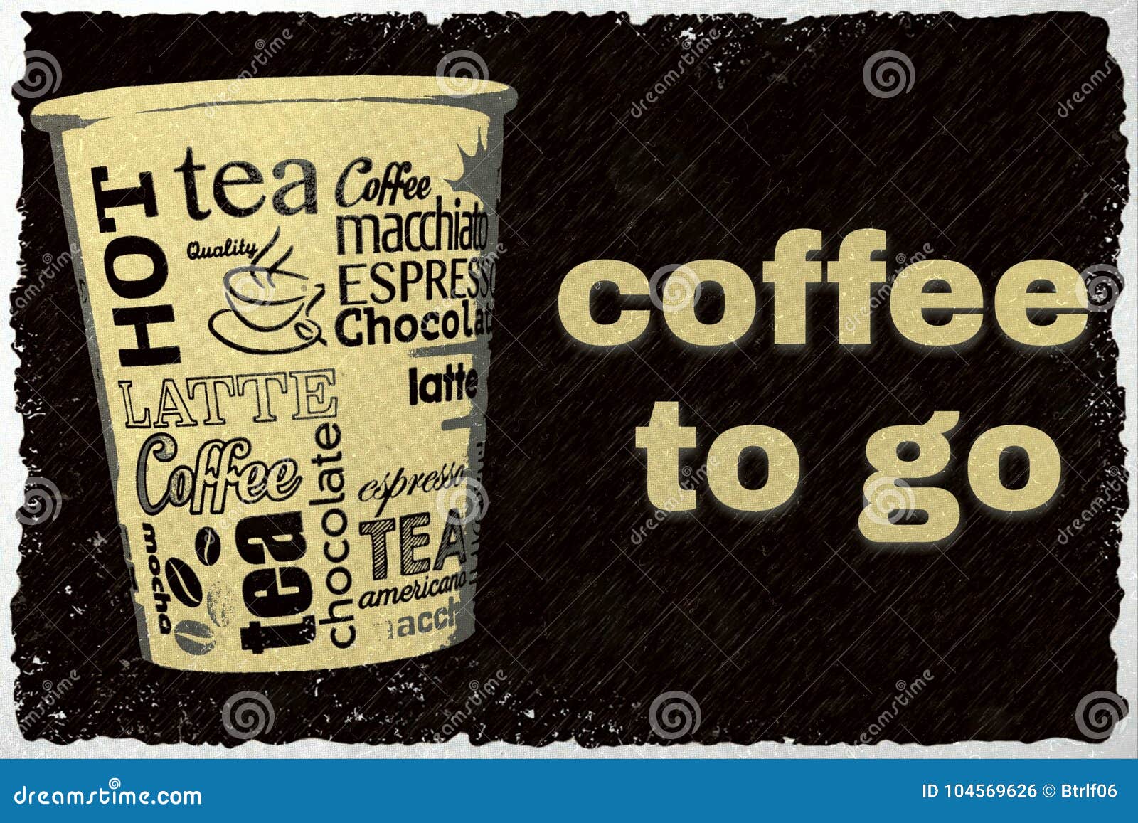 Coffee to go stock illustration. Illustration of background - 104569626