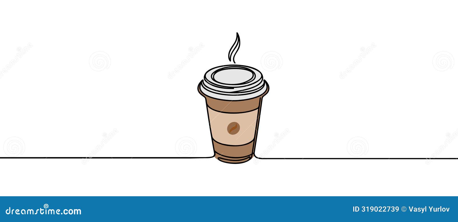 Coffee To Go. Cup of Coffee Continuous One Line Drawing Stock Vector ...