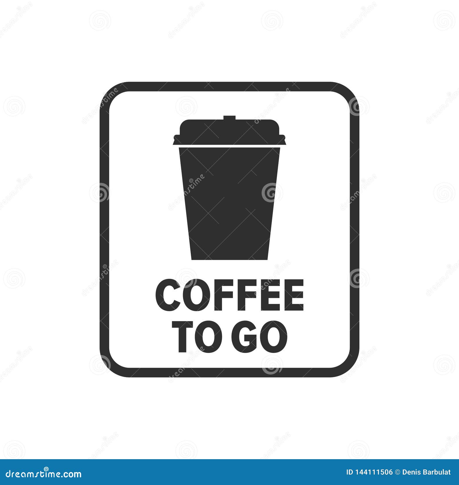 Coffee to go symbol stock vector. Illustration of symbol - 144111506