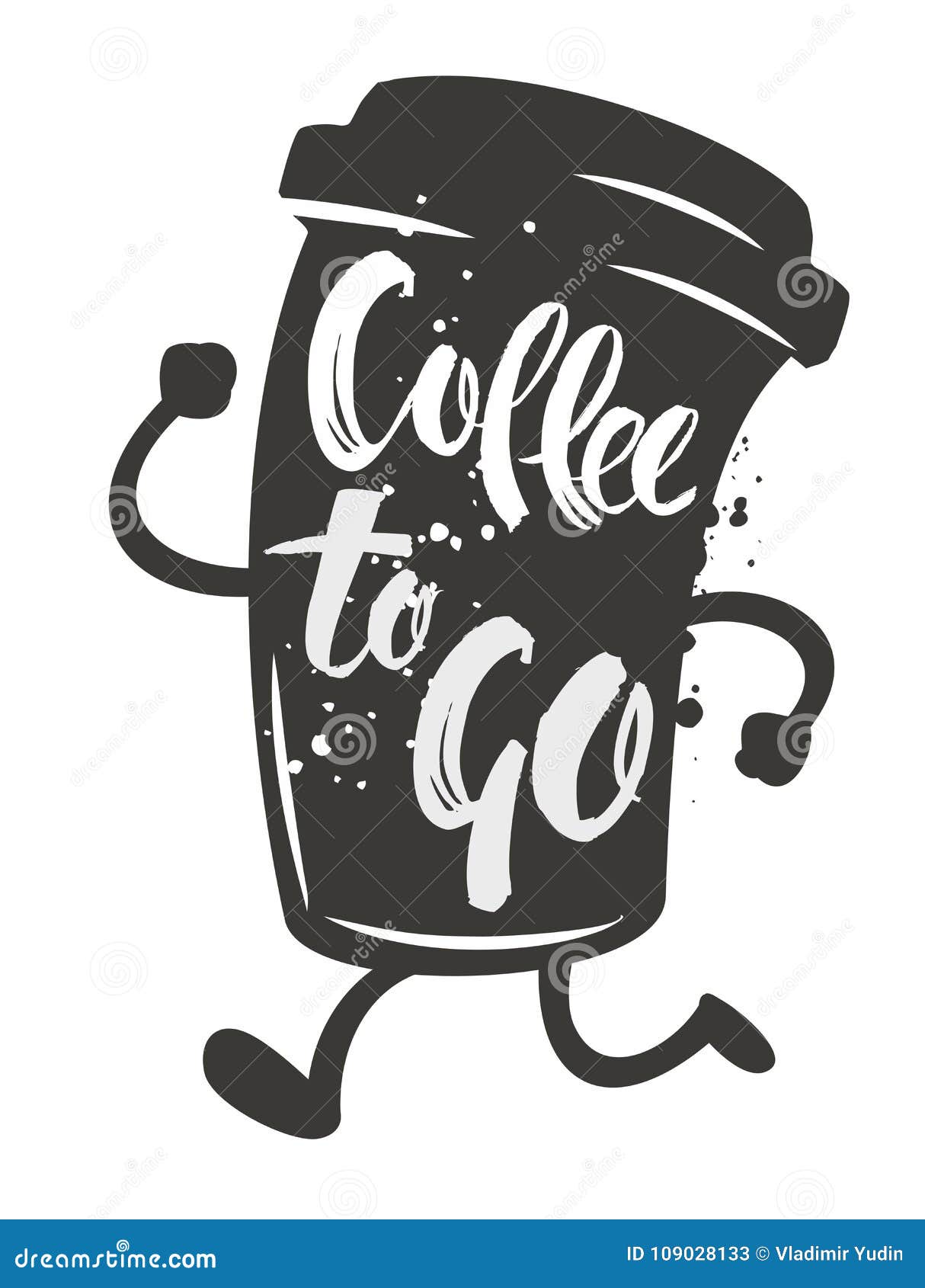 Coffee to go. stock vector. Illustration of emblem, advertising - 109028133