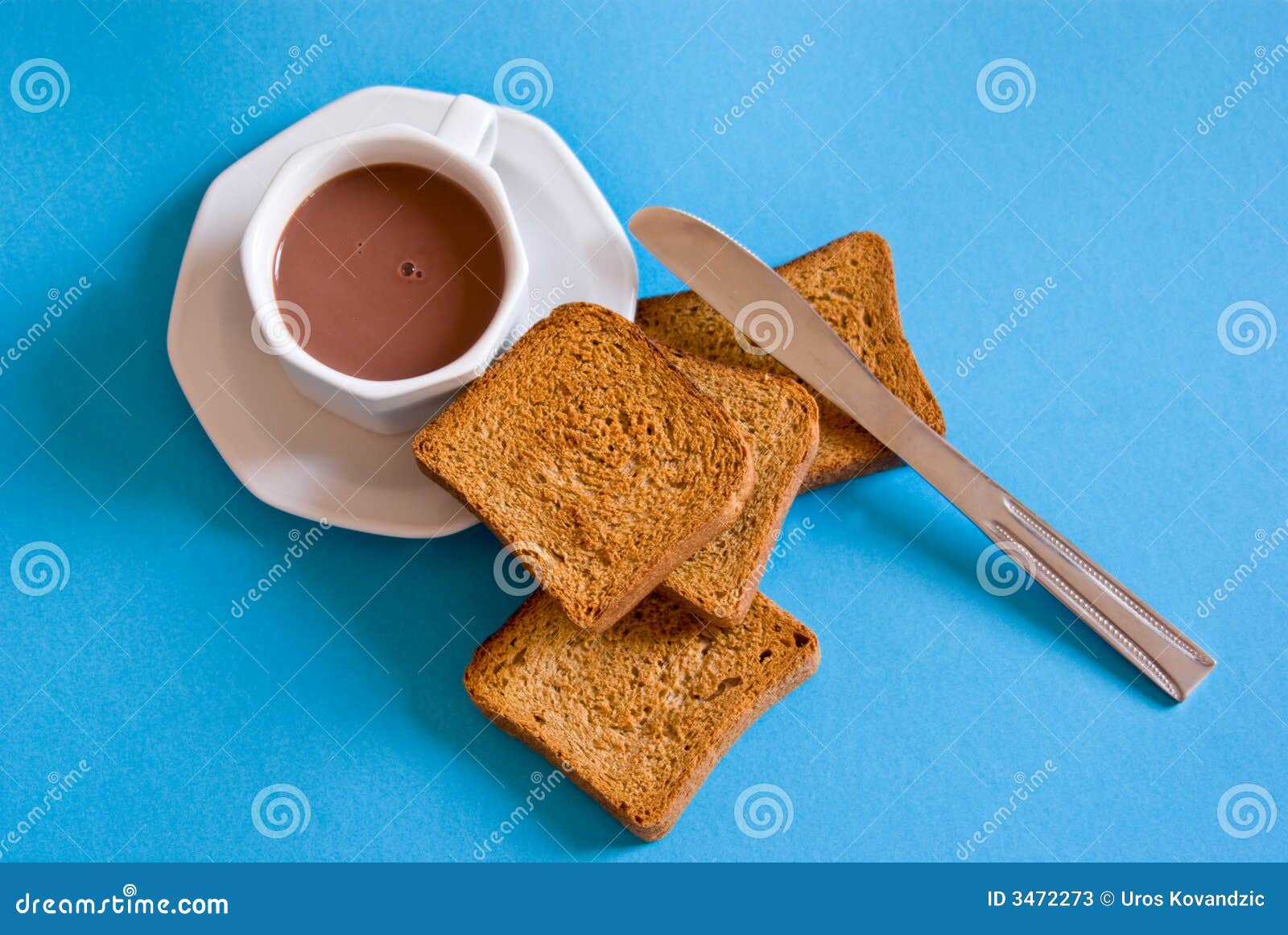 Coffee and Toast stock image. Image of snack, simple, blue - 3472273