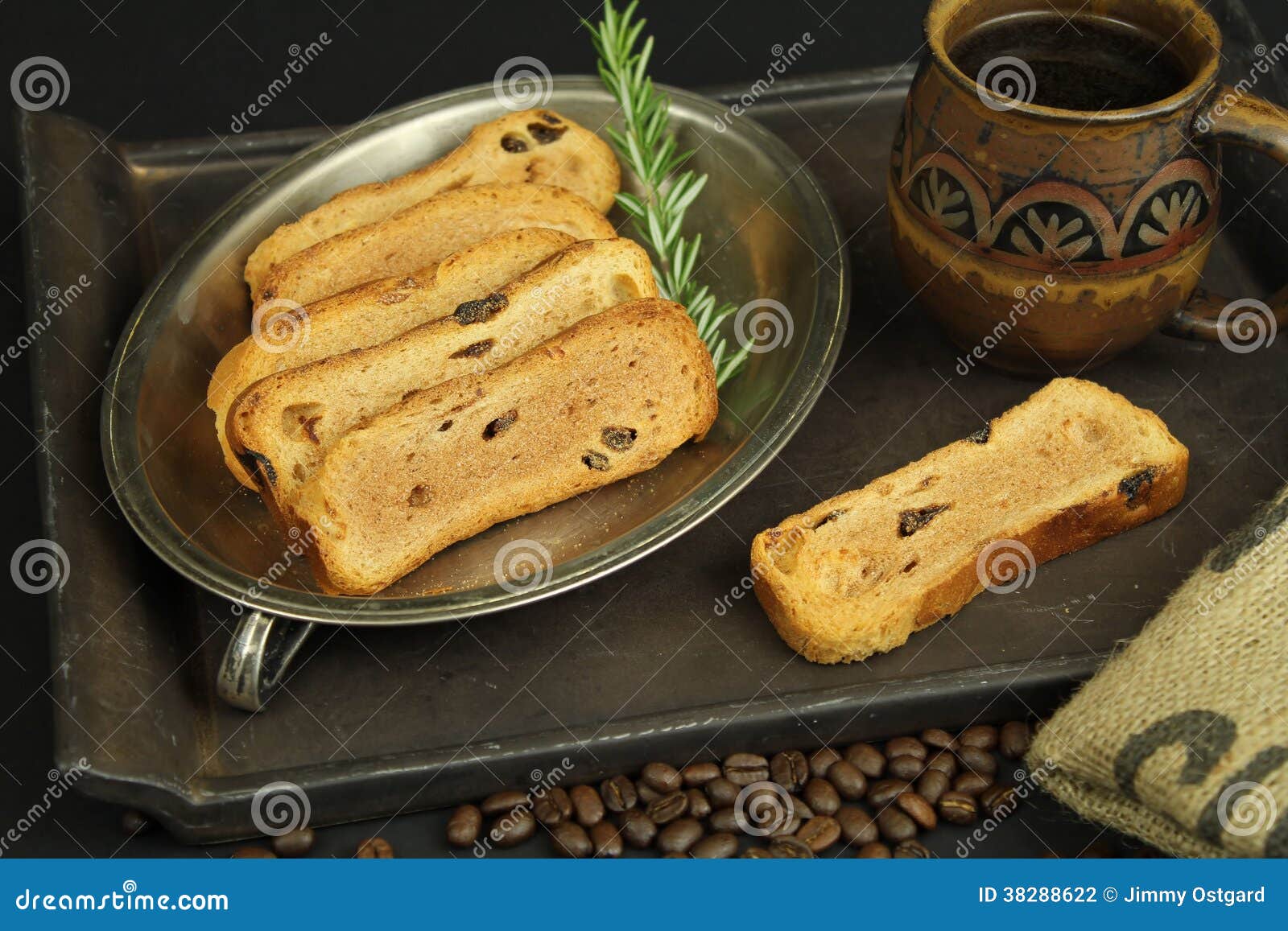 Coffee and toast stock photo. Image of tray, toast, silver - 38288622