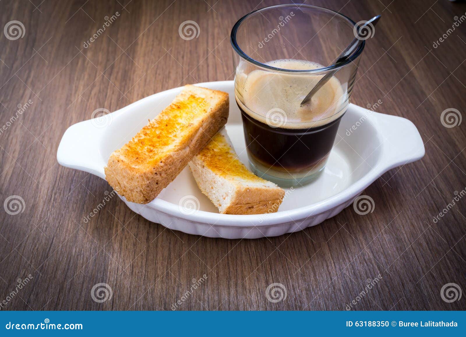 Coffee with toast stock photo. Image of food, morning - 63188350