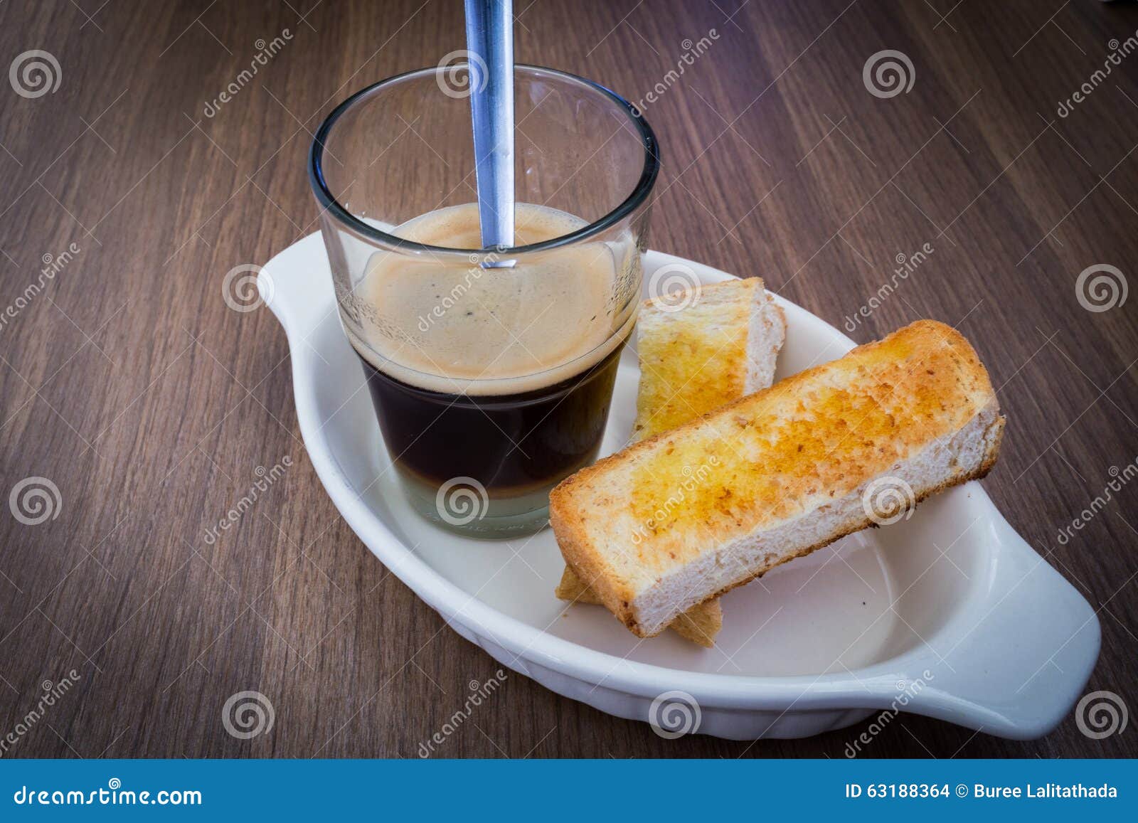 Coffee with toast stock photo. Image of grill, eating - 63188364