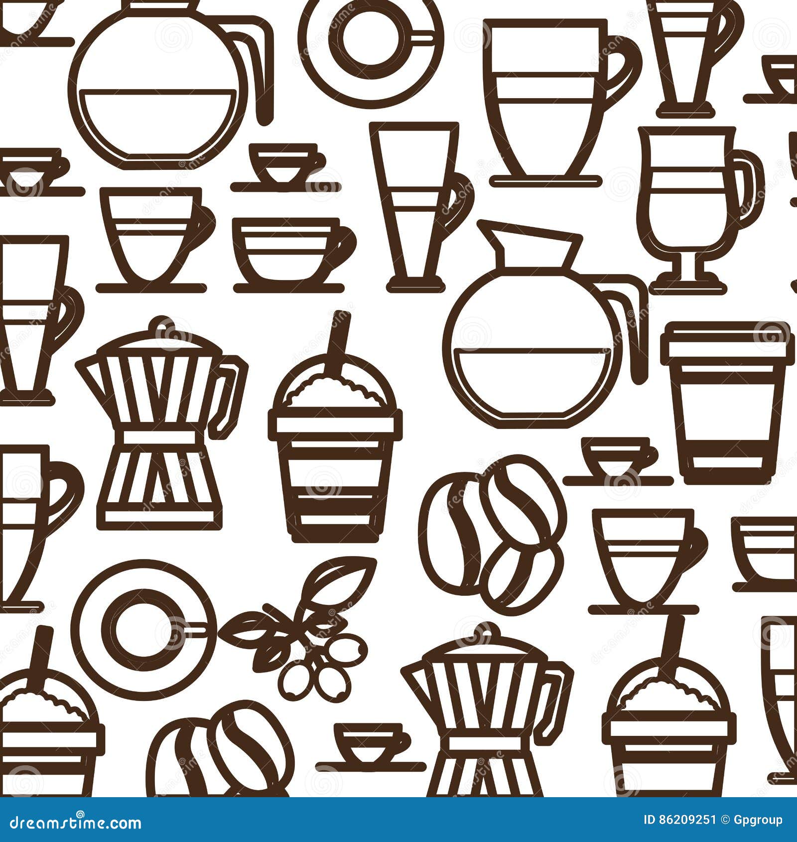 Coffee Tools and Equipment Icon Stock Illustration - Illustration of ...