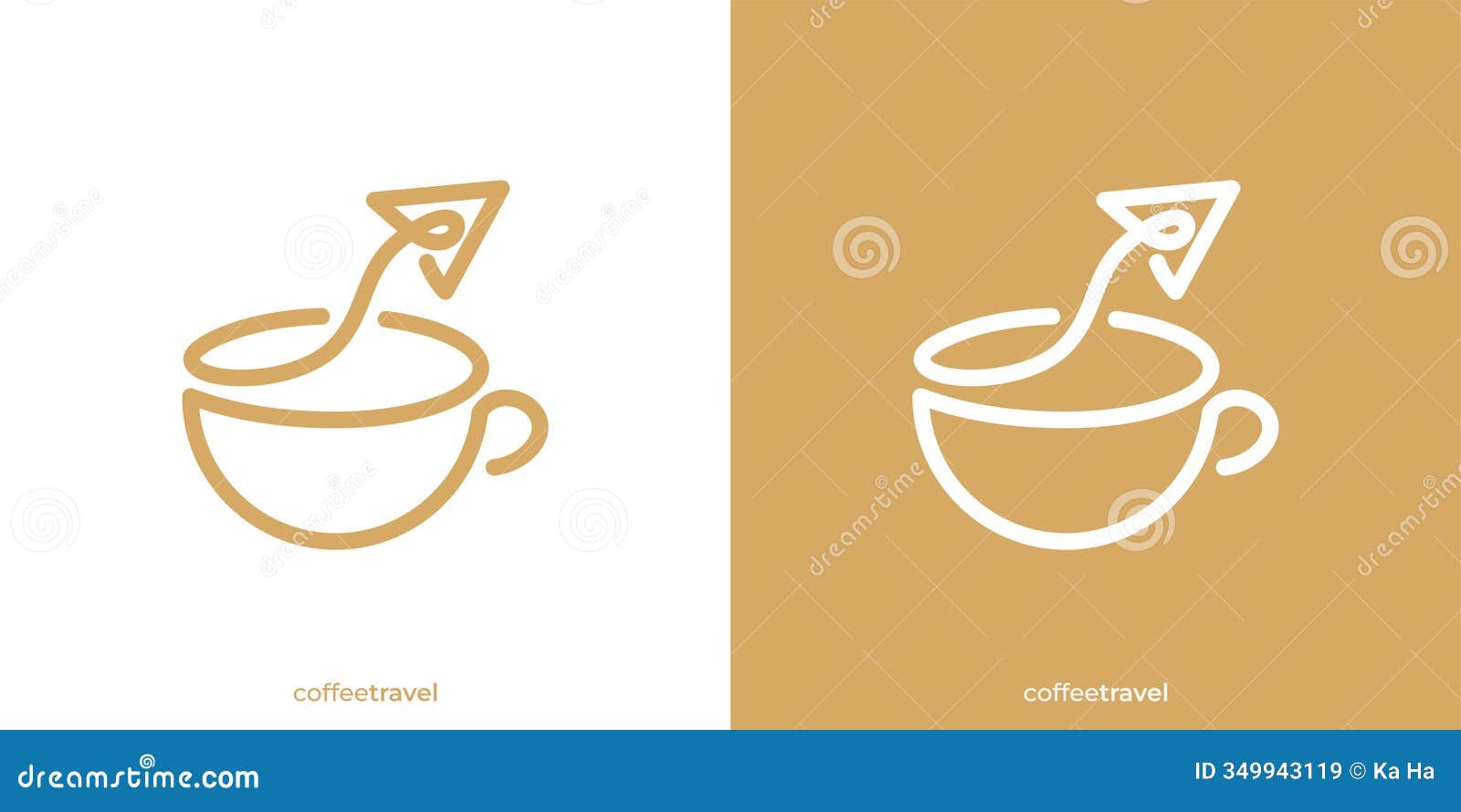 Simple Coffee Travel Logo. Coffee Cup Mug and Airplane Icon Graphic ...
