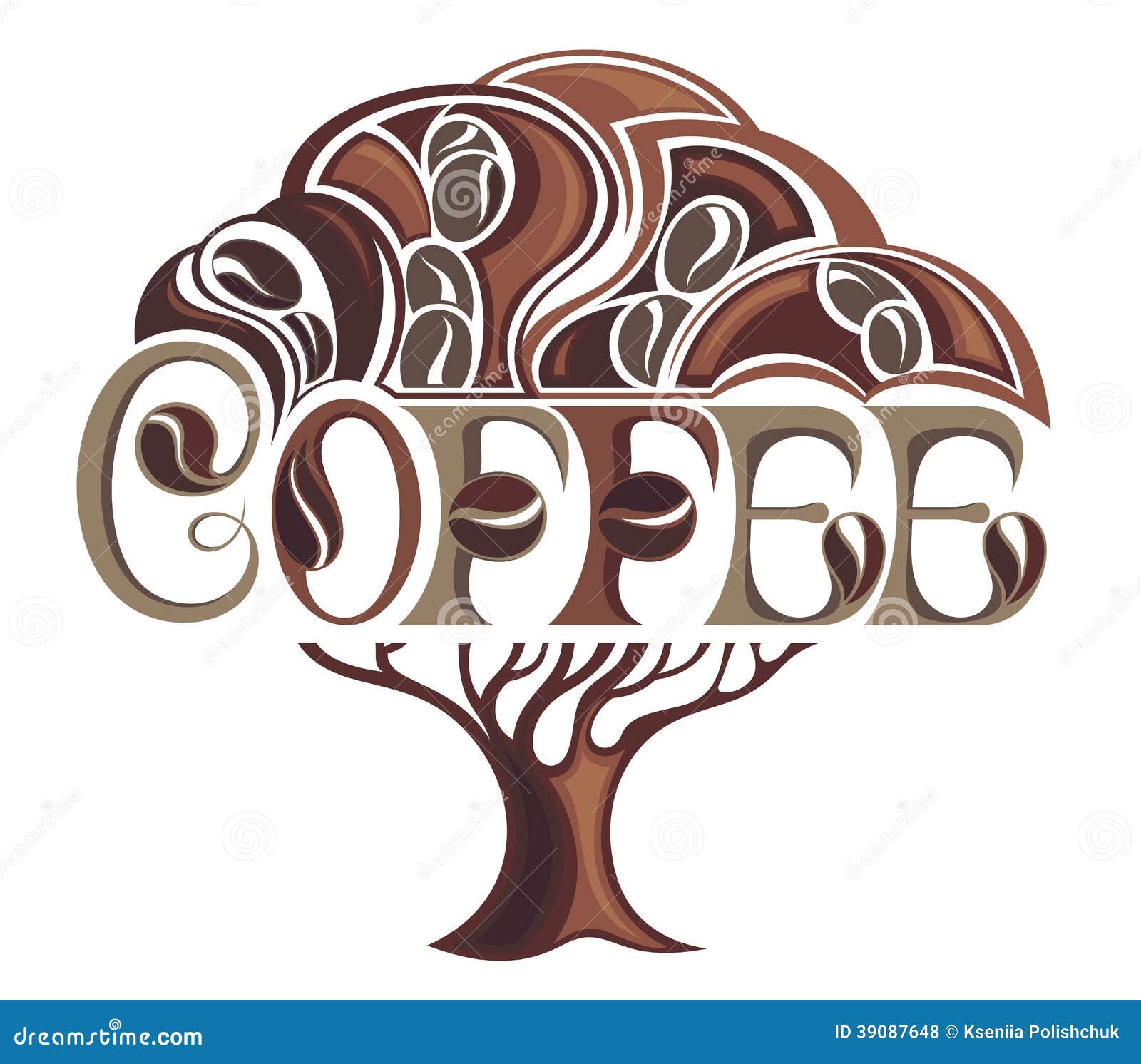 Coffee tree design stock vector. Illustration of italian - 39087648