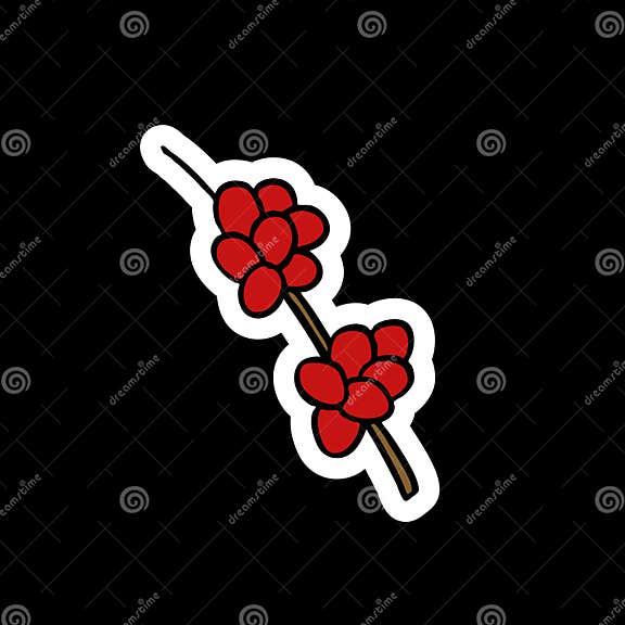 Coffee tree doodle icon stock illustration. Illustration of grain ...