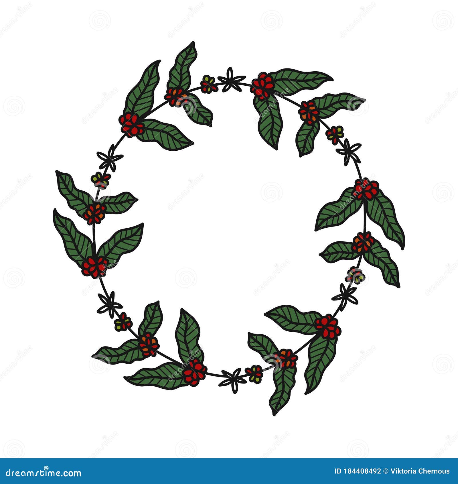 Coffee Tree Doodle Icon, Vector Illustration Stock Illustration ...