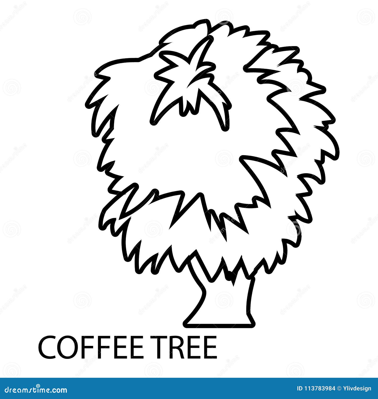 Coffee Tree Icon, Outline Style Stock Vector - Illustration of isolated ...