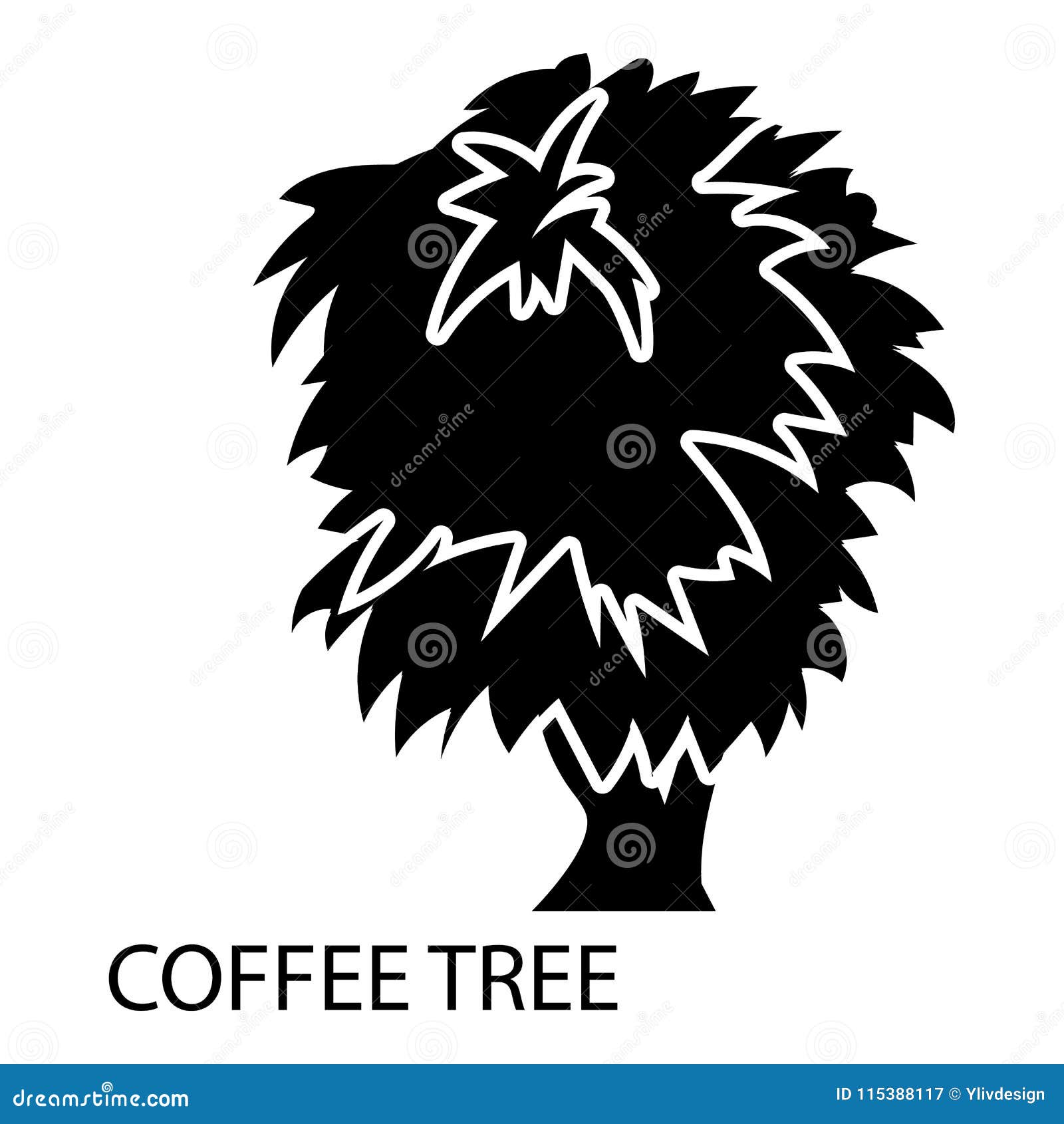 Coffee Tree Icon, Simple Style Stock Vector - Illustration of floral ...