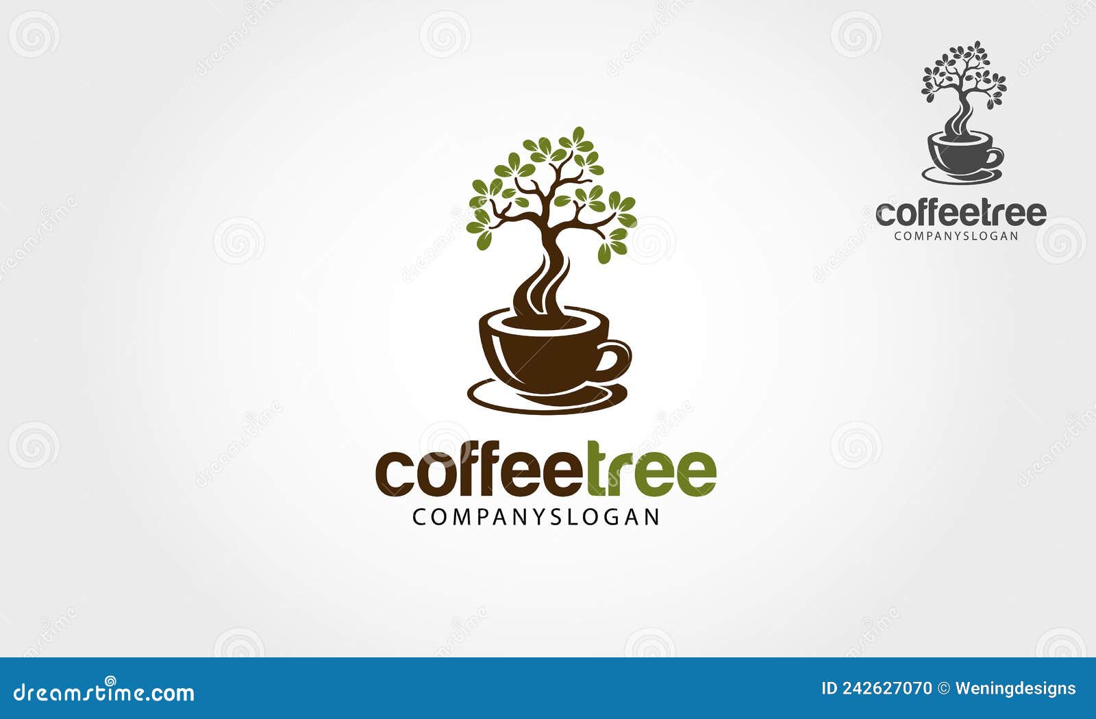 Coffee Tree Vector Logo Template. Stock Vector - Illustration of autumn ...