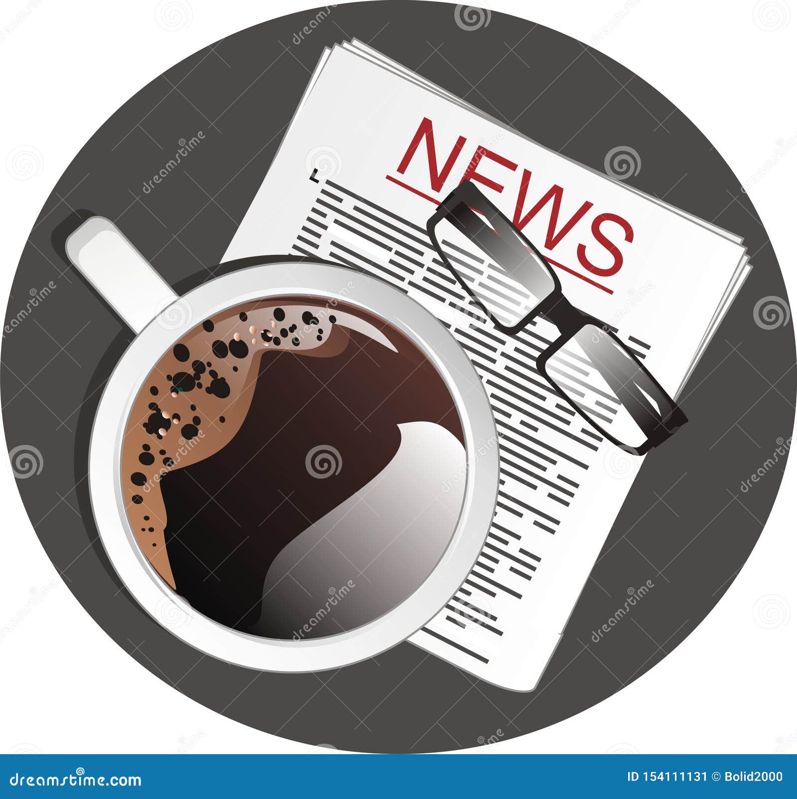 Coffee and two objects stock illustration. Illustration of brown ...