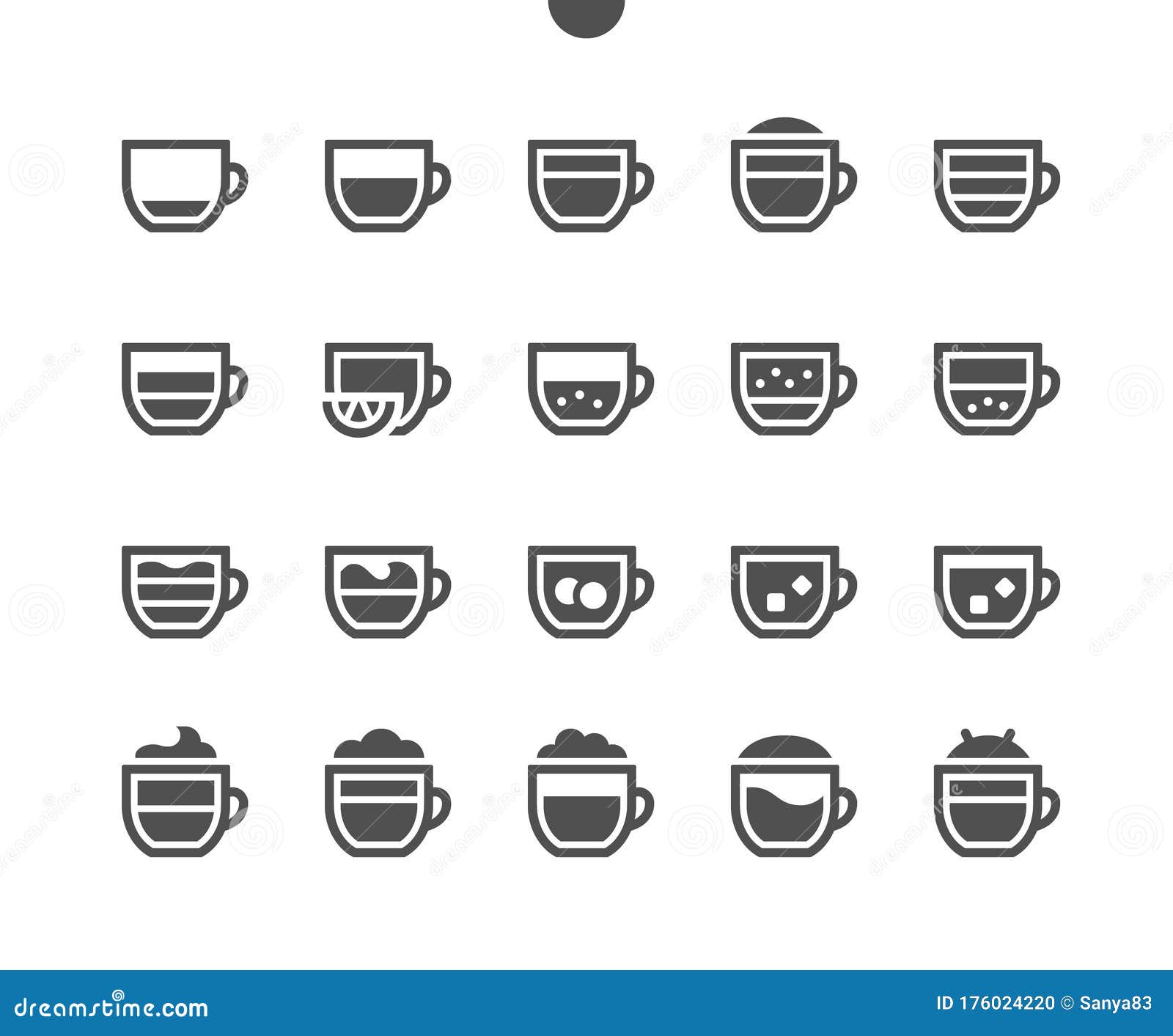 Coffee Types UI Pixel Perfect Well-crafted Vector Solid Icons Stock ...