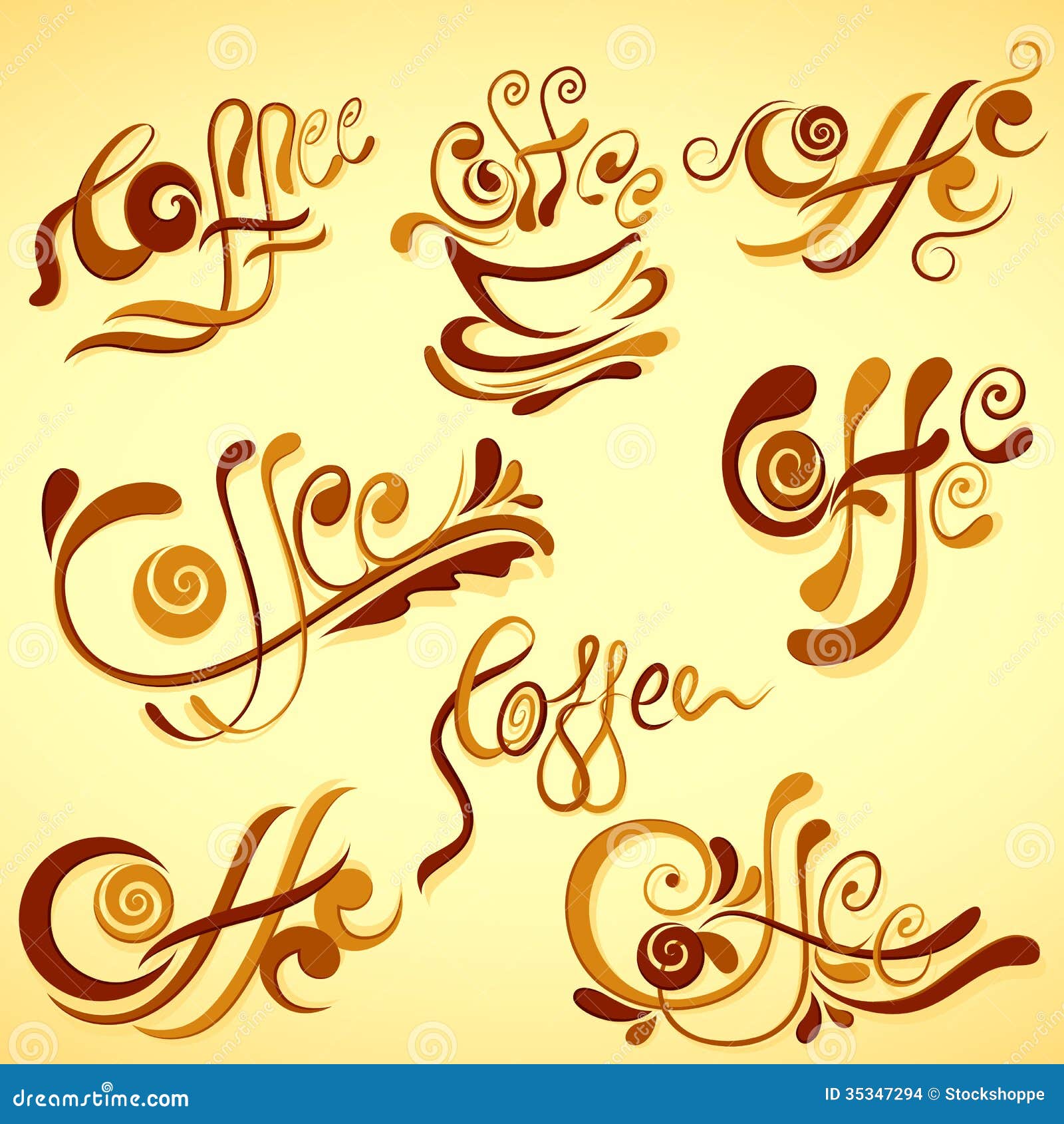 Coffee Typograph stock vector. Illustration of espresso - 35347294