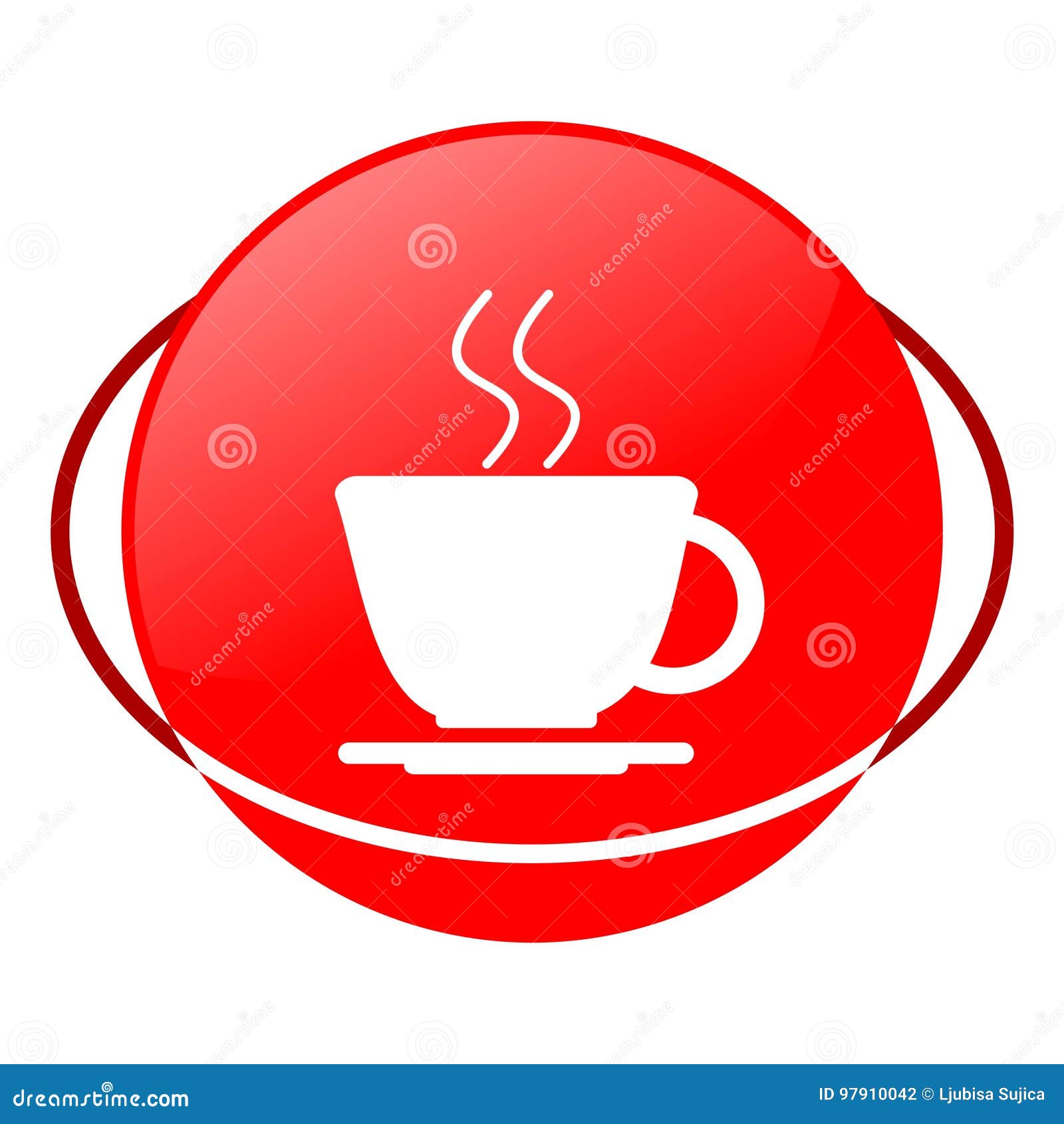 Coffee Vector Illustration, Red Icon Stock Vector - Illustration of ...