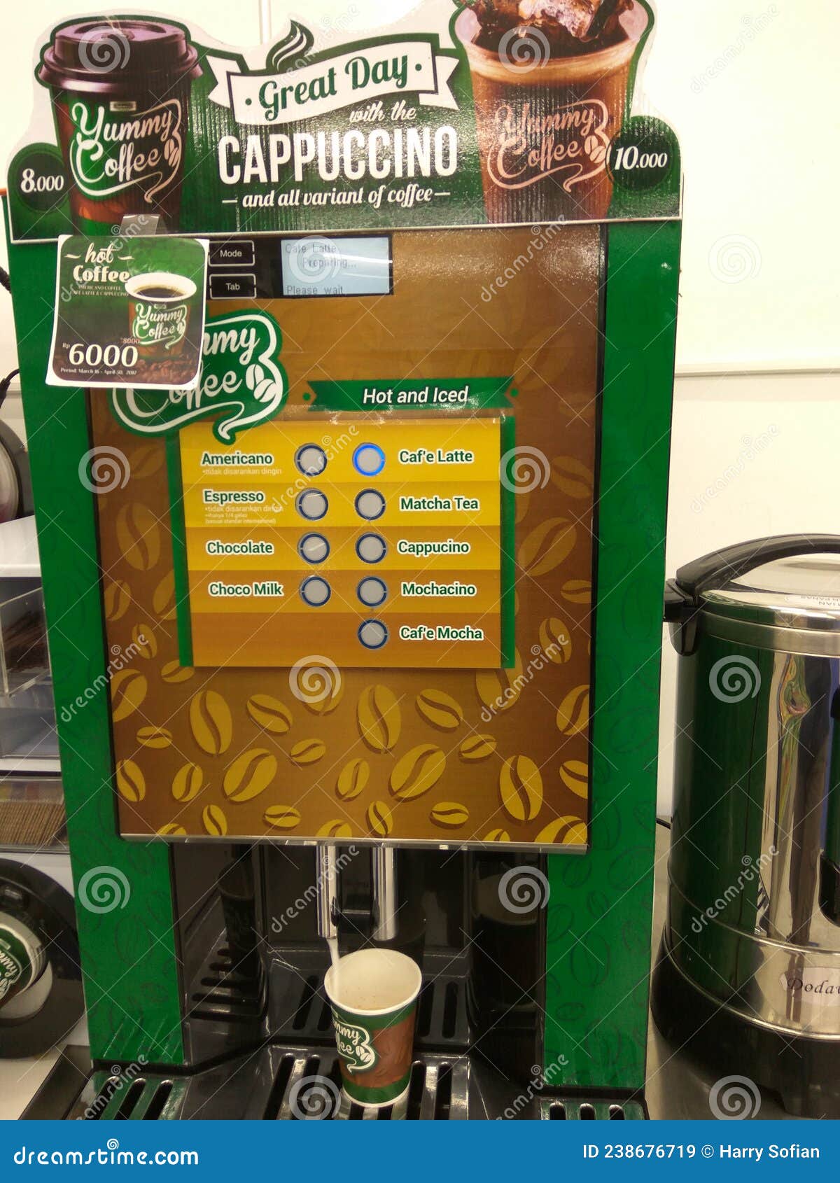 Coffee vending machine editorial stock image. Image of design - 238676719