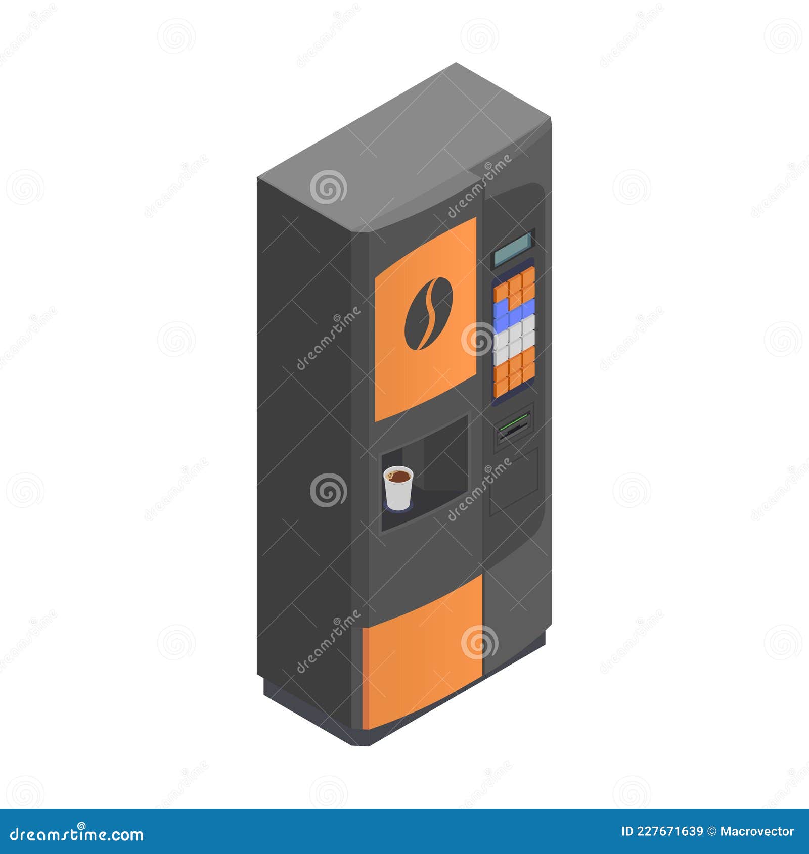 Coffee Vending Machine stock vector. Illustration of latte - 227671639