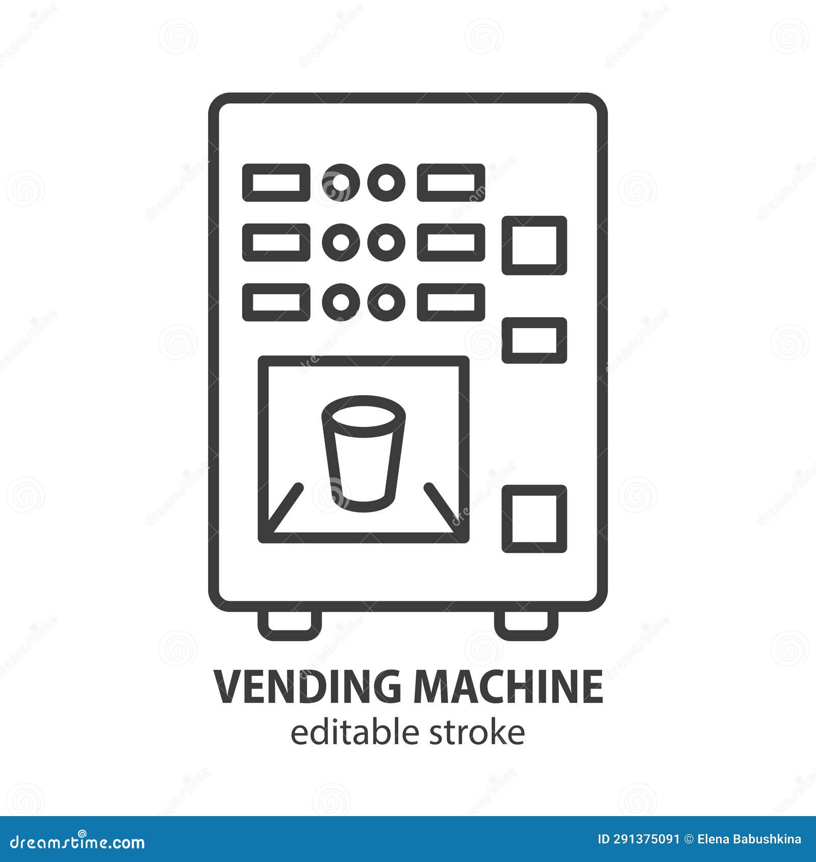 Coffee Vending Machine With Cup Isolated On White. Brown Vendor Machine ...