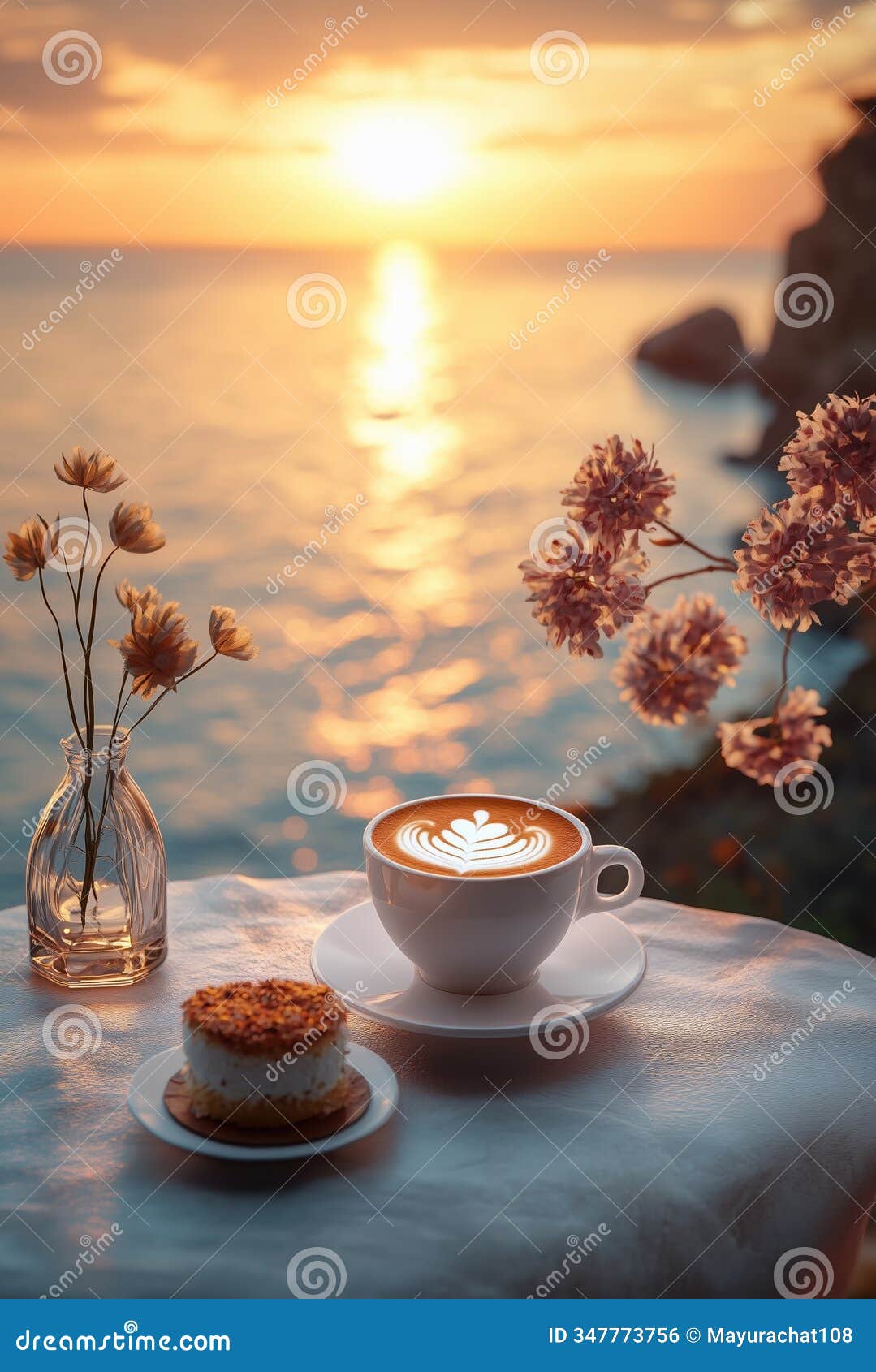 Coffee View , Coffee View Lagoon , Sunset with Warm Light, Flower ,cake ...