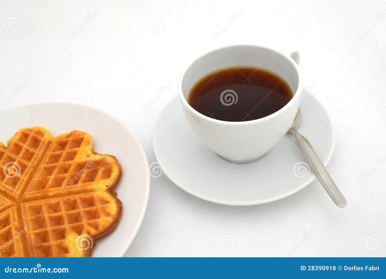 Coffee with waffle stock photo. Image of black, pastries - 28390918