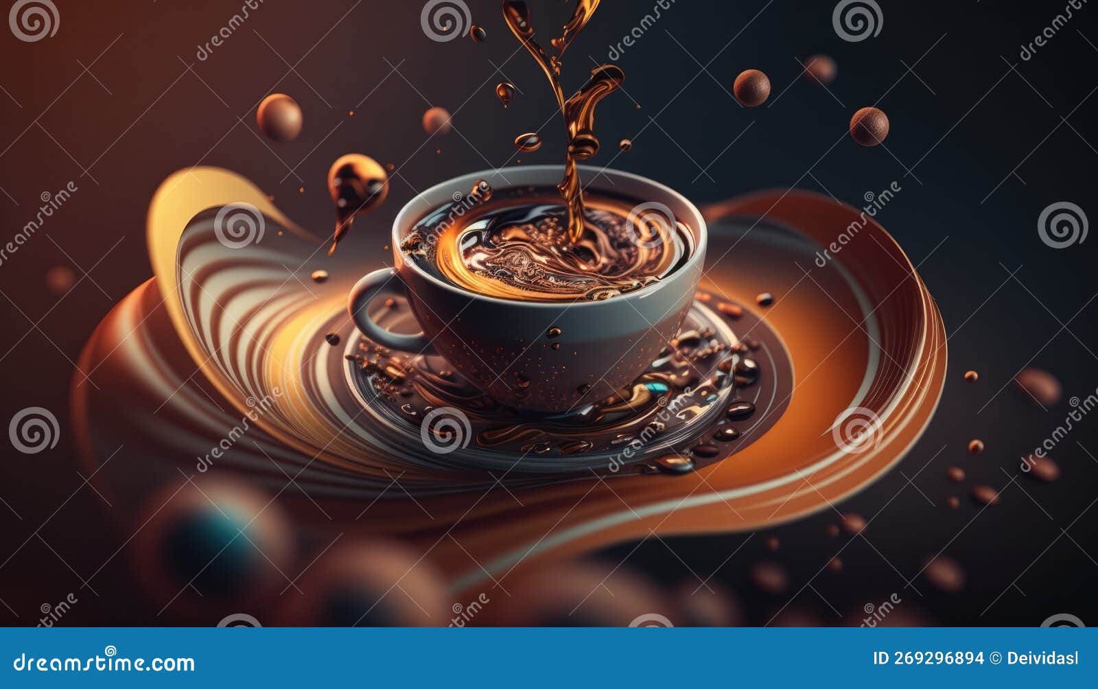 Stylish Coffee Wallpaper Design with Empty Text Space for Customization ...